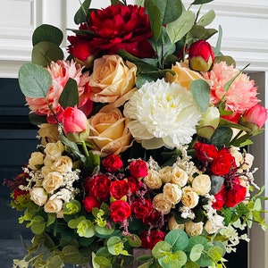 Luxurious Multicolor Floral Centerpiece Lush Roses and Peonies ...