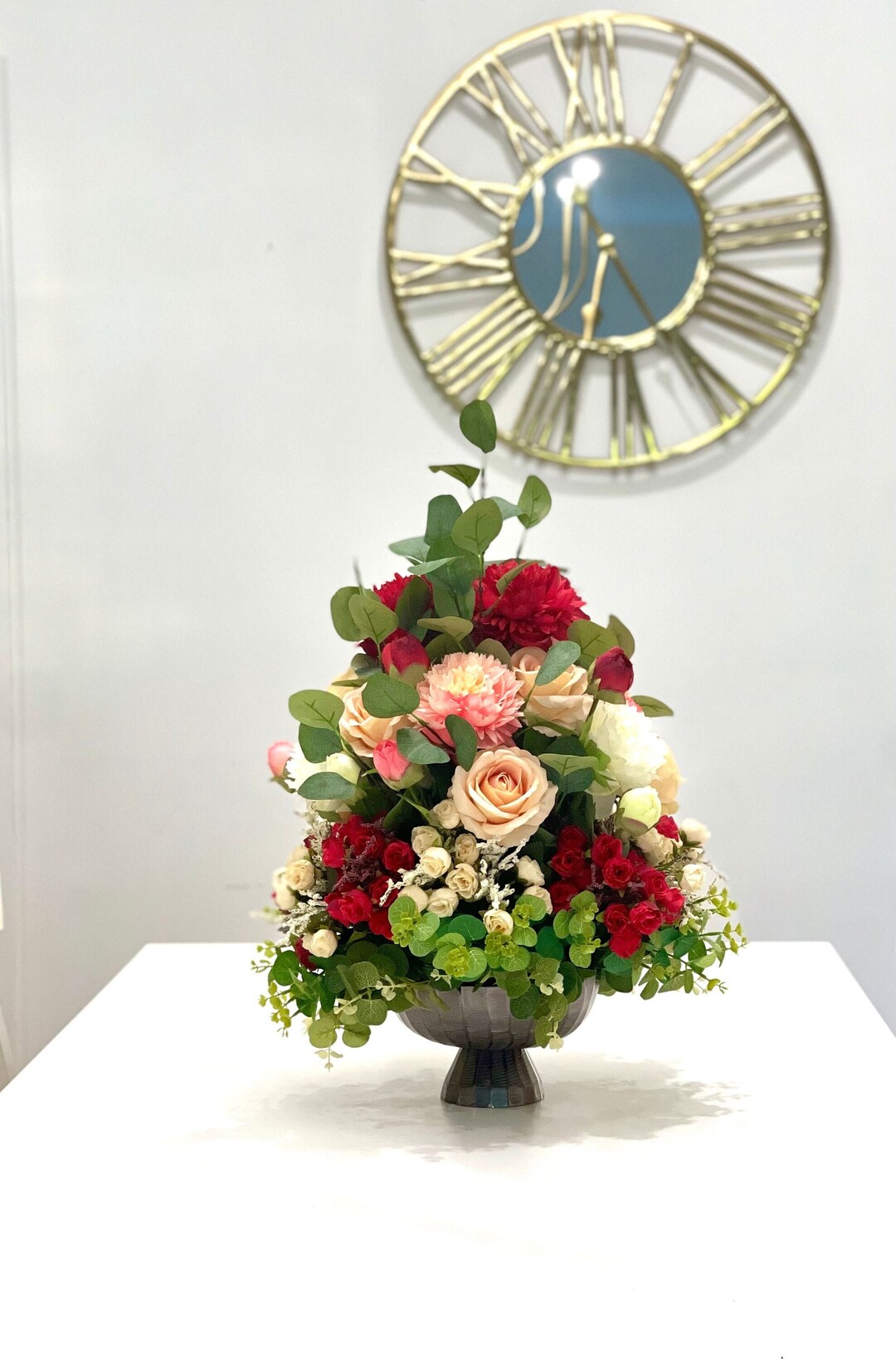 Luxurious Multicolor Floral Centerpiece Lush Roses and Peonies ...