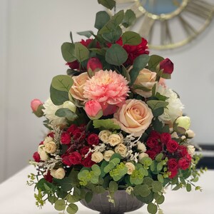Luxurious Multicolor Floral Centerpiece Lush Roses and Peonies ...