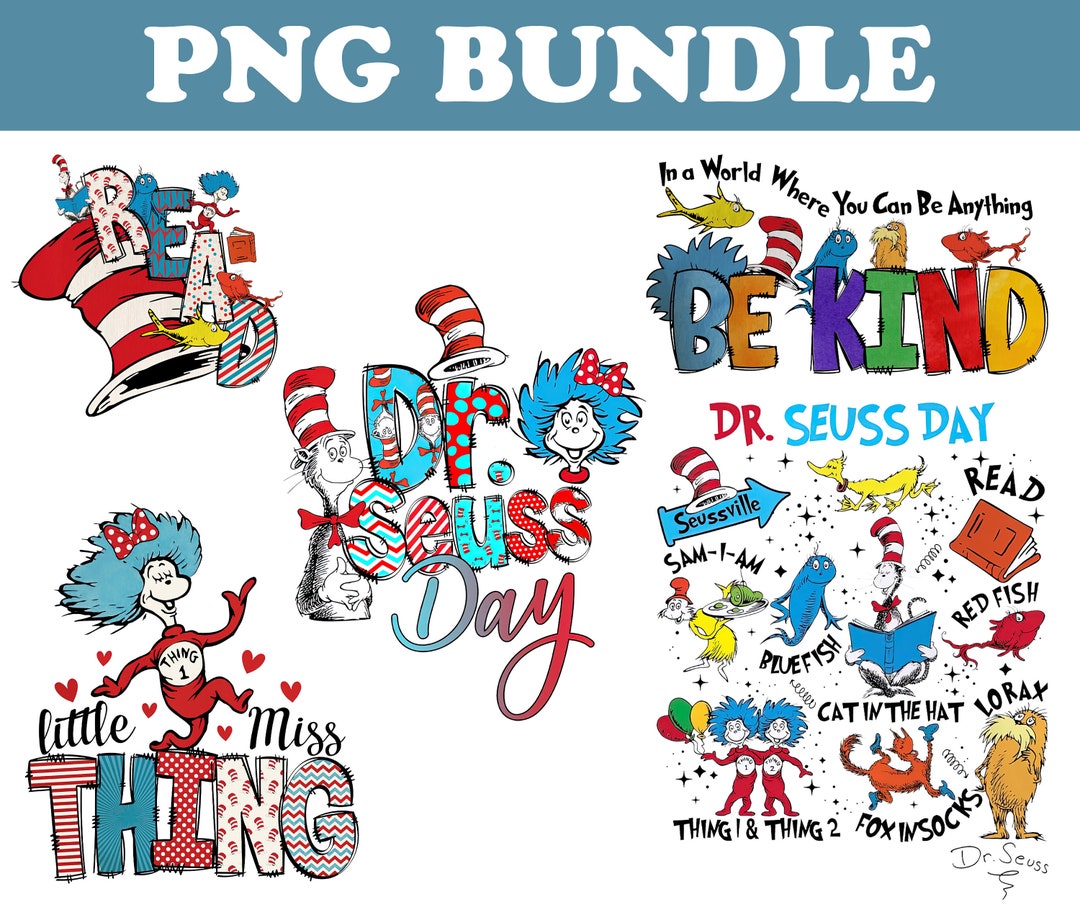 Retro Dr. Suess Png Bundle, Dr. Suess Day, Dr Suess Bundle Dr Seuss ...