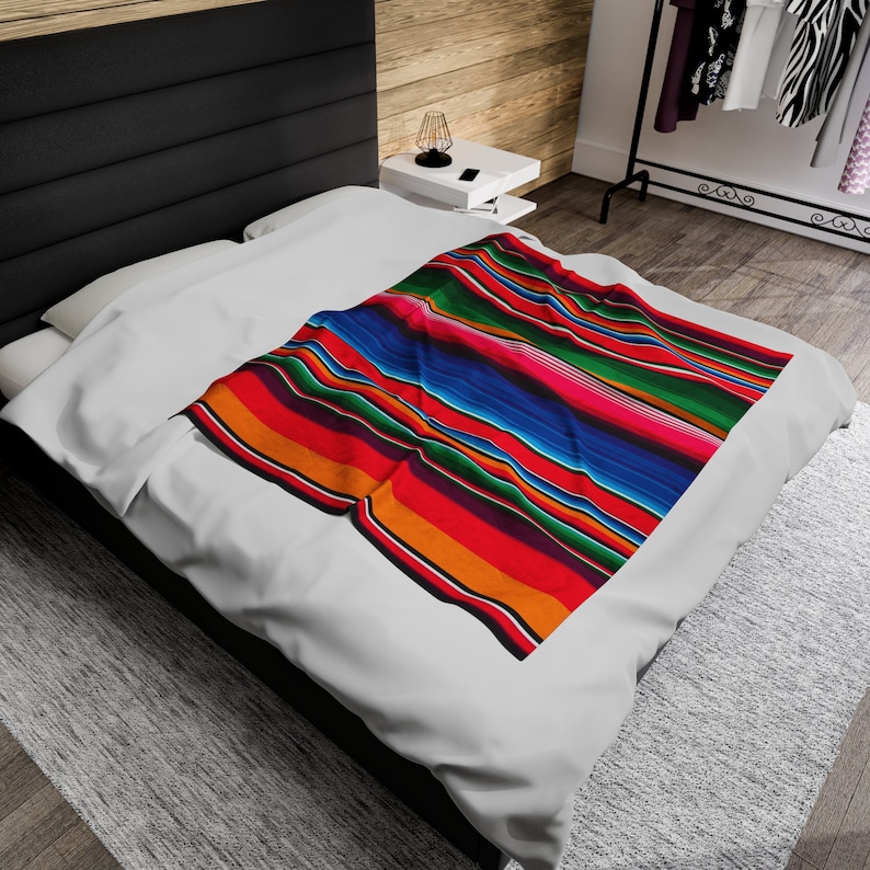 Mexican Serape Velveteen Plush Blanket Wrap Yourself in Mexi-cozy ...