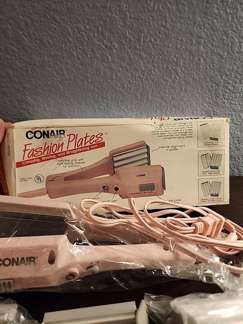 Vintage Conair 80s Fashion Plates Hair Crimper Waving Flat Plates - Etsy