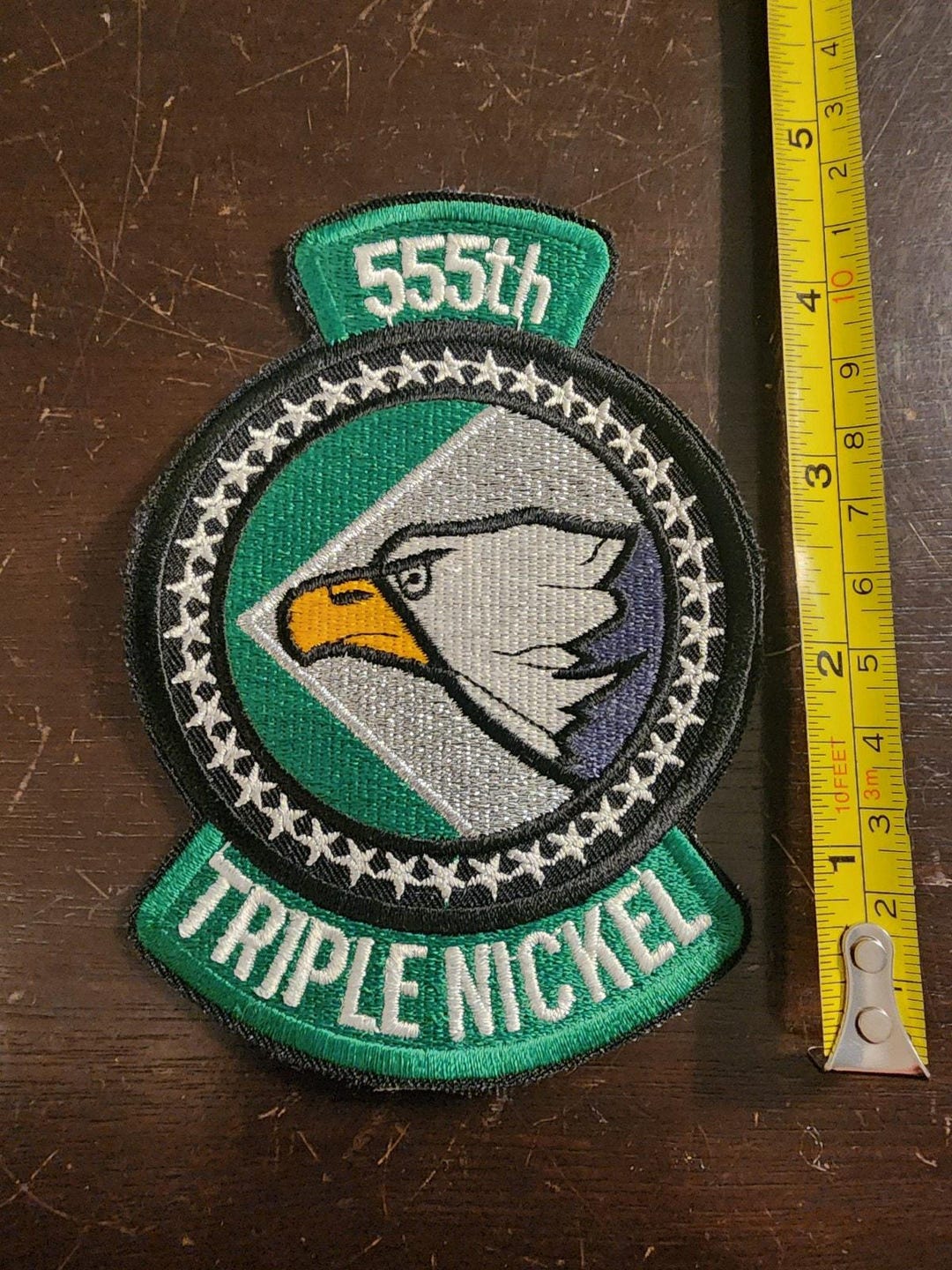 Vintage 555TH Tactical Fighter Squadron Triple Nickle Usaf Patch Eagle ...