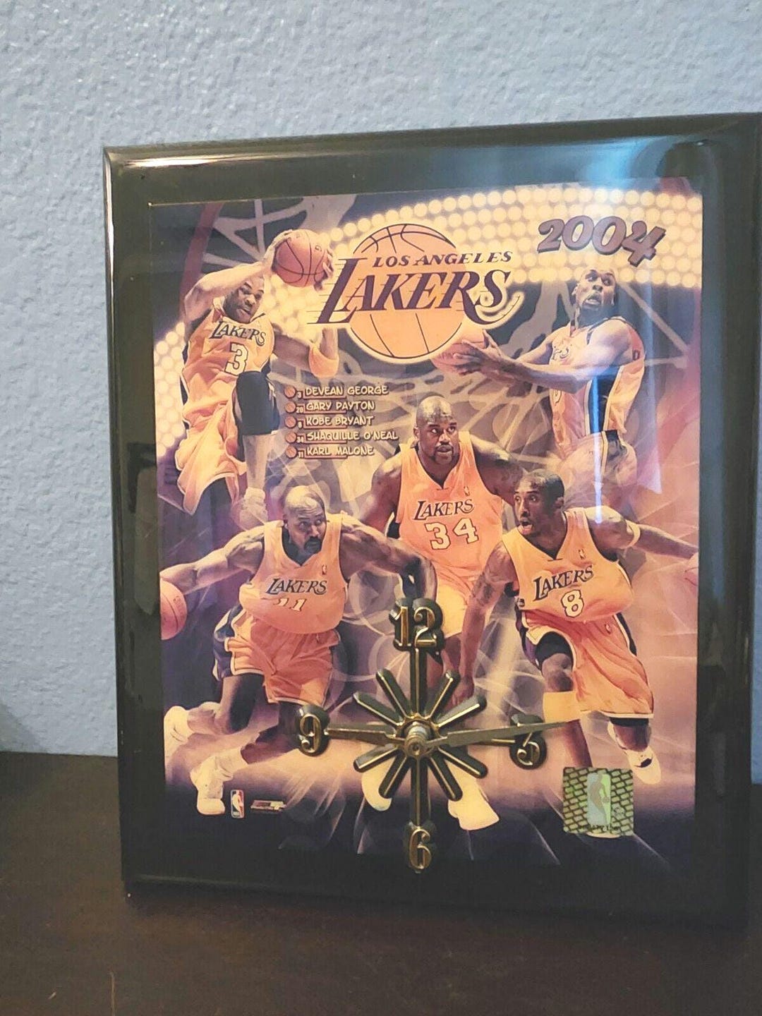 Vtg Los Angeles LAKERS 04' Wall Clock BASKETBALL NBA Kobe Bryant Shaq ...