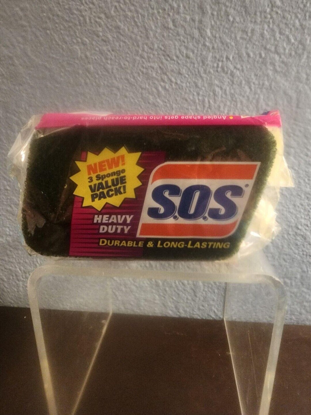 Vintage 1994 SOS 3 Pack Heavy Duty Scrubber Sponge Durable Long Lasting ...