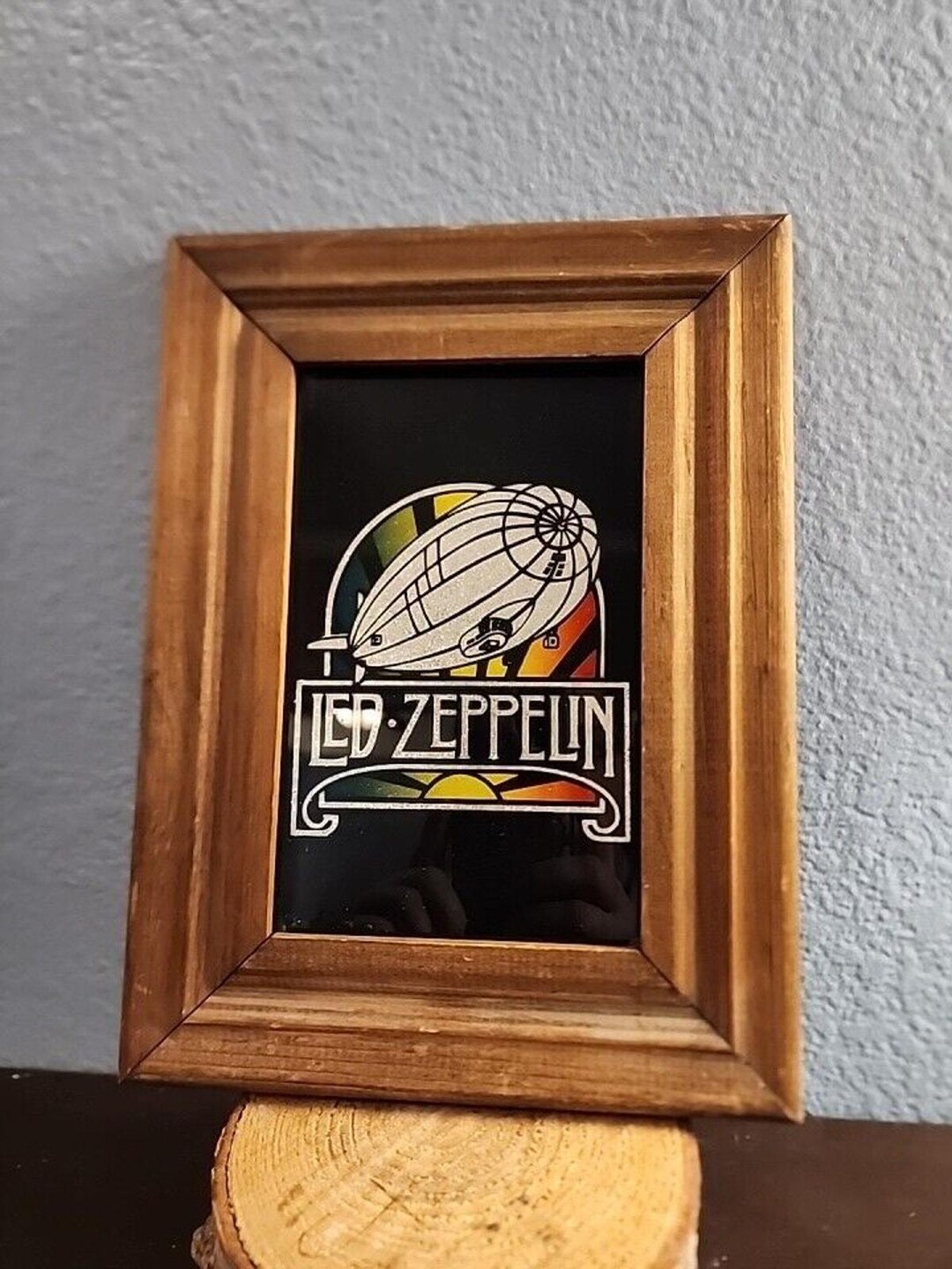 Vintage 1970s/80s LED ZEPPELIN Carnival Glitter Mirror 11.5 X 8.5 Heavy ...