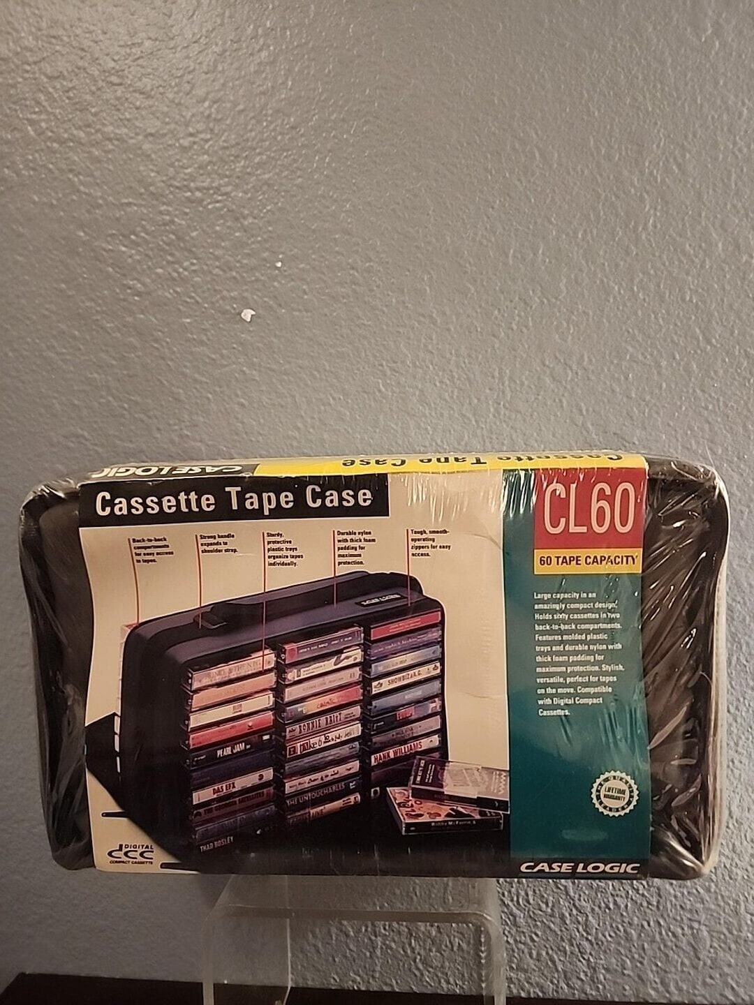 VINTAGE Sealed Case Logic Cassette Tape Grey Case 60 Capacity CL60 1992 ...