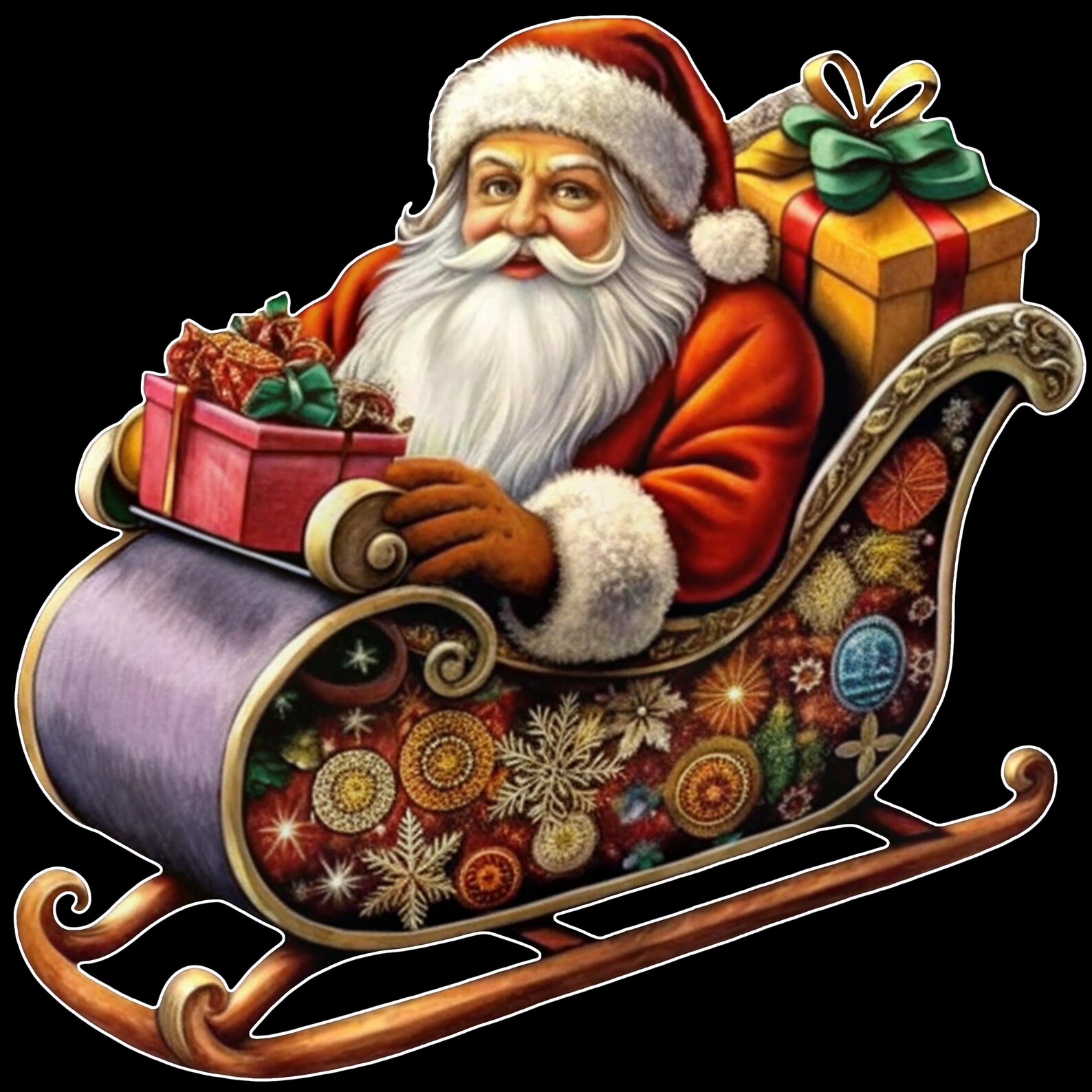 6 Vintage Christmas Clipart - Retro Santa, Reindeer, Printables ...