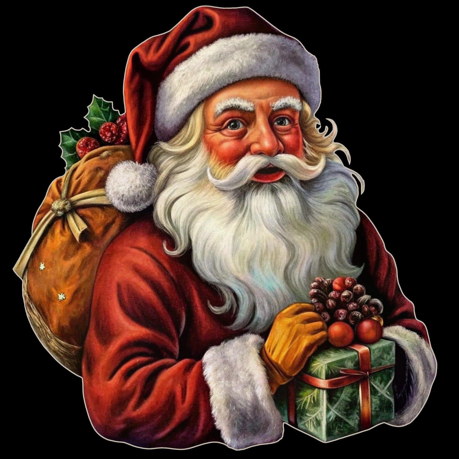 6 Vintage Christmas Clipart - Retro Santa, Reindeer, Printables ...