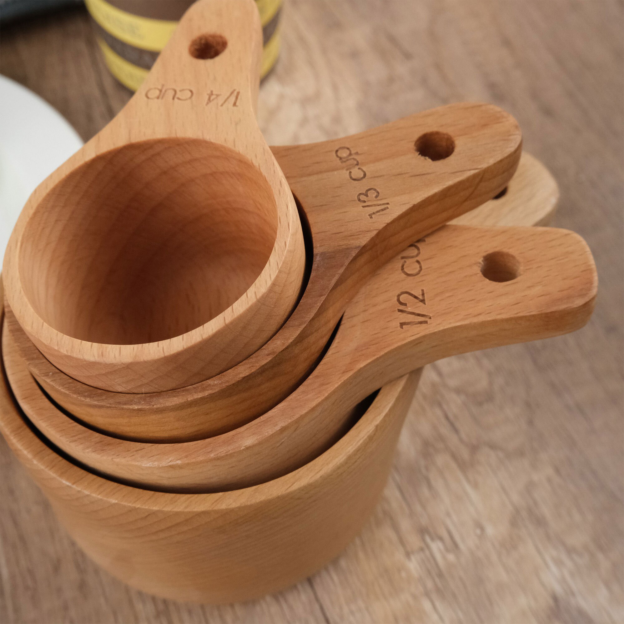 Custom Wood Measuring Cups, Personalized Engrave Name Measuring Cups ...