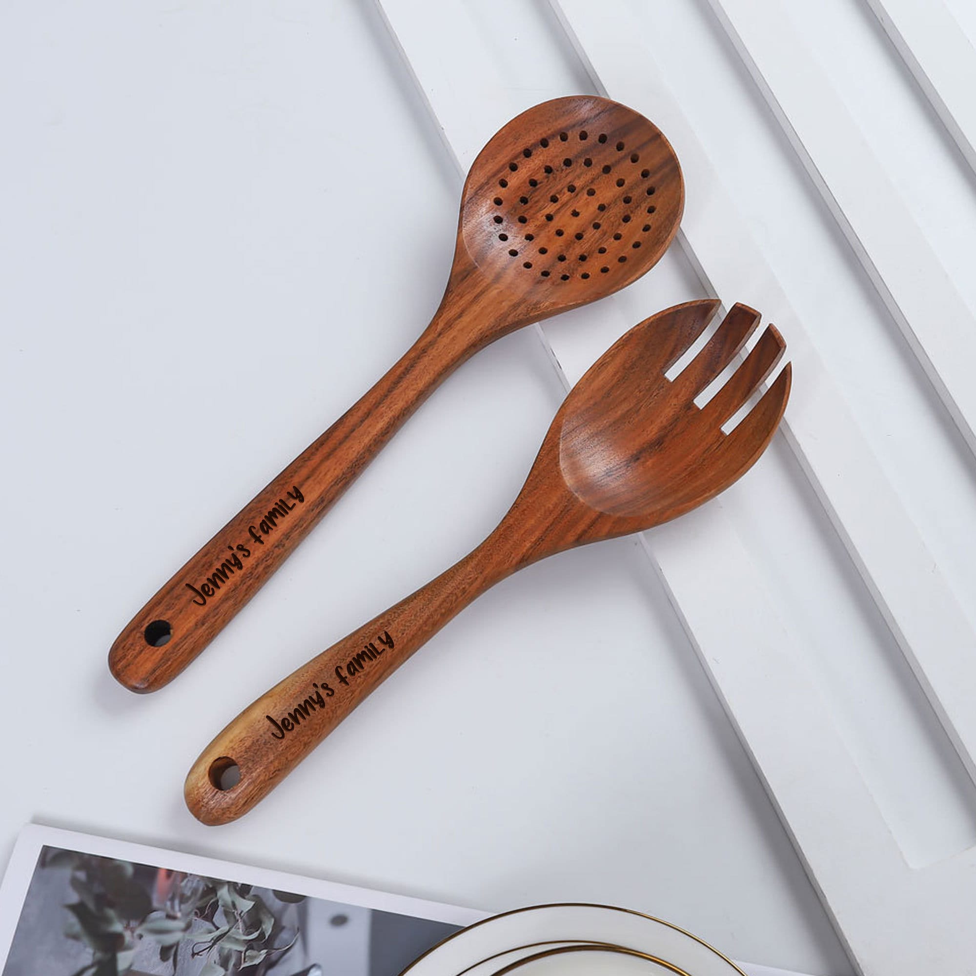 Personalized Wooden Spoon Set, Custom Engraved Spoon Set, Engraved ...