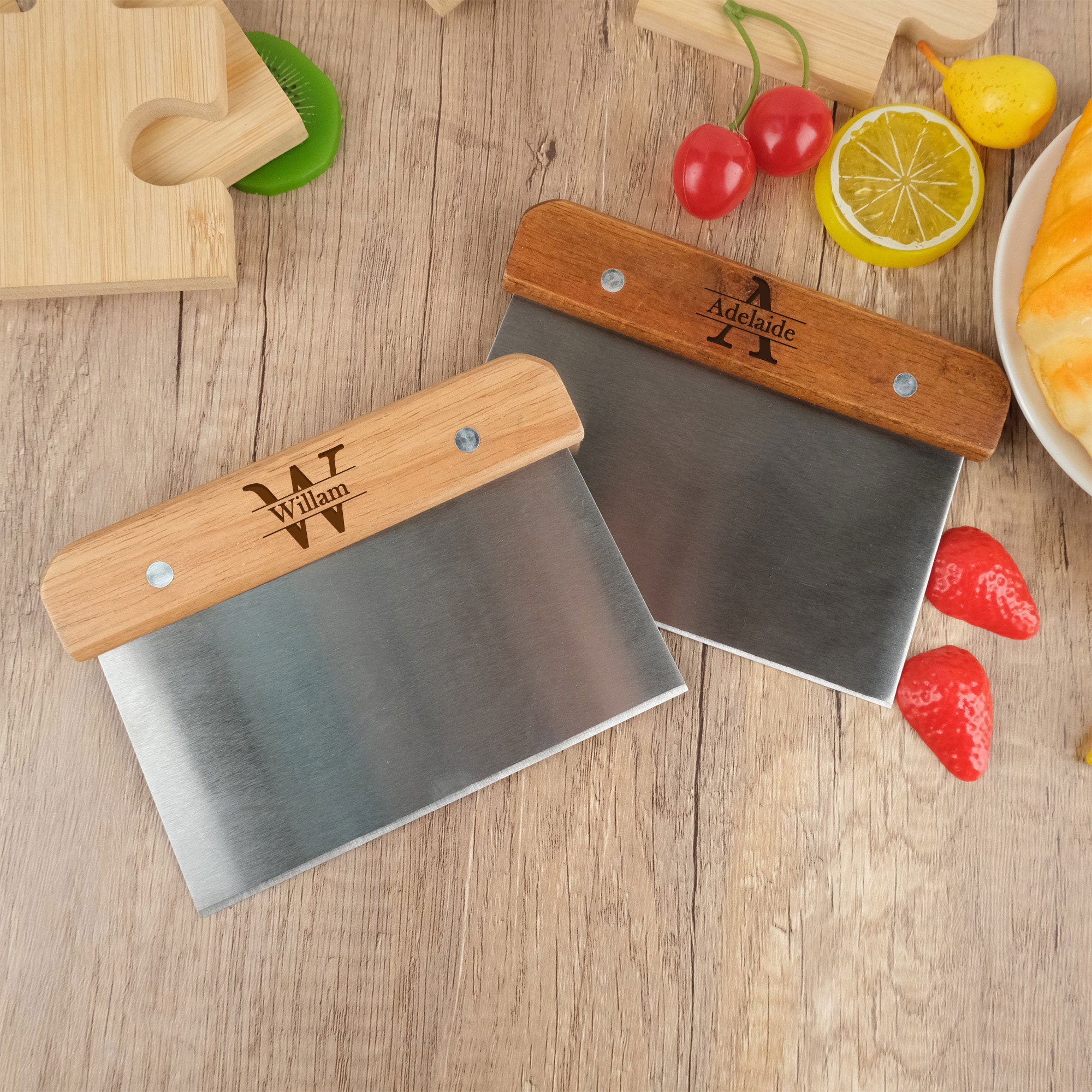 Personalized Dough Scraper, Custom Stainless Steel Dough Bench Scraper ...