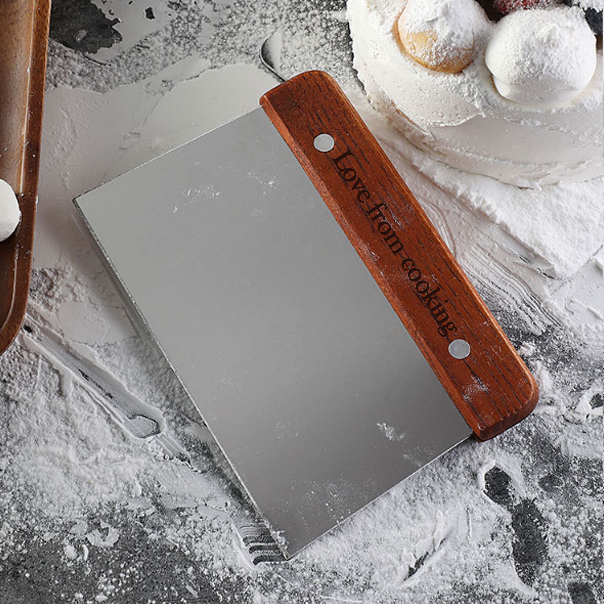 Personalized Dough Scraper, Custom Stainless Steel Dough Bench Scraper ...