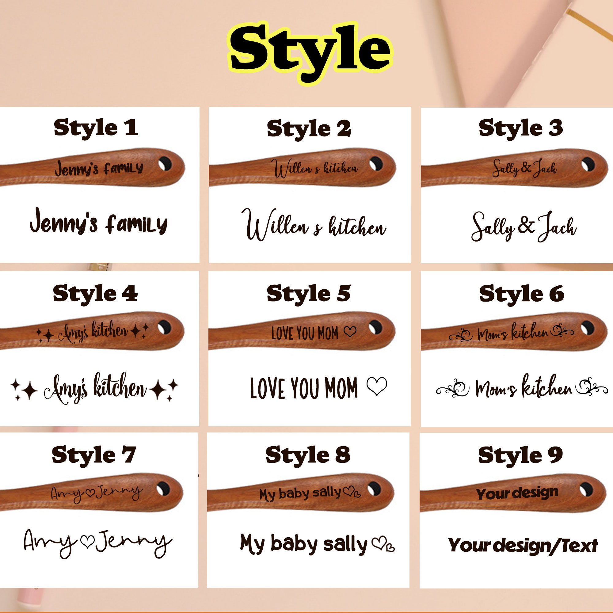 Personalized Wooden Spoon Set, Custom Engraved Spoon Set, Engraved ...