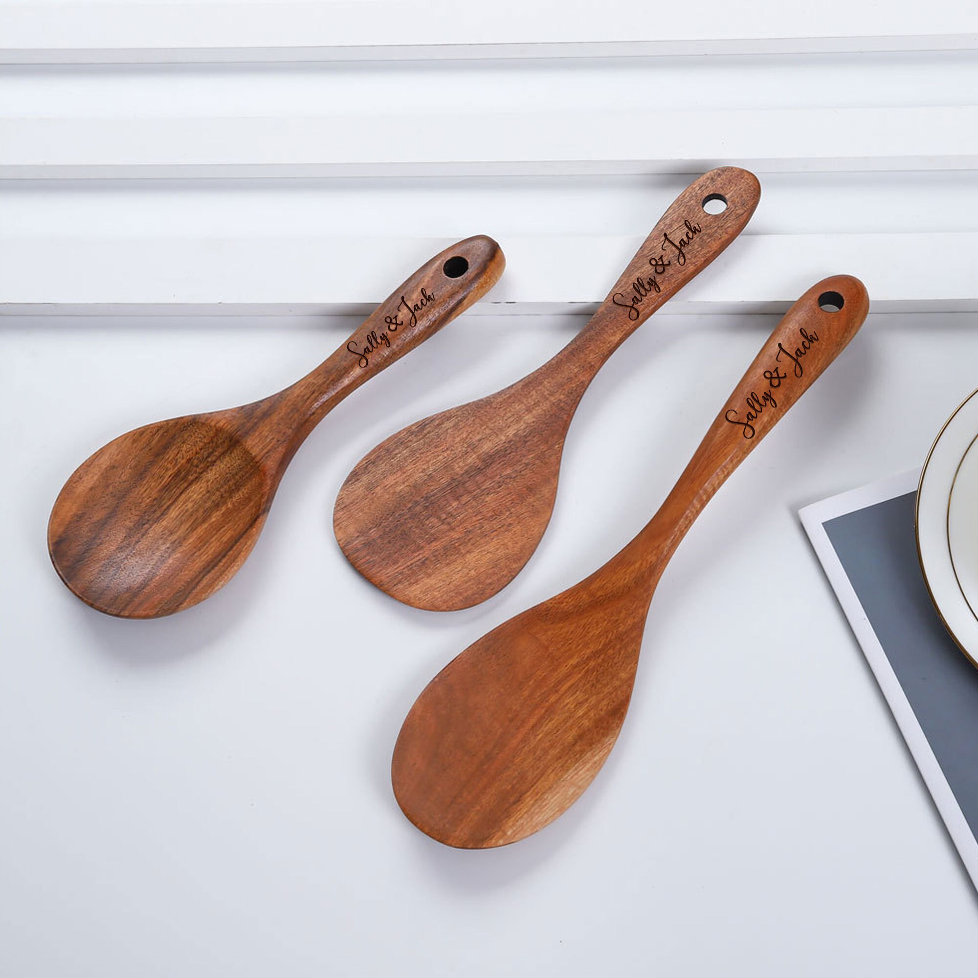 Personalized Wooden Spoon Set, Custom Engraved Spoon Set, Engraved ...