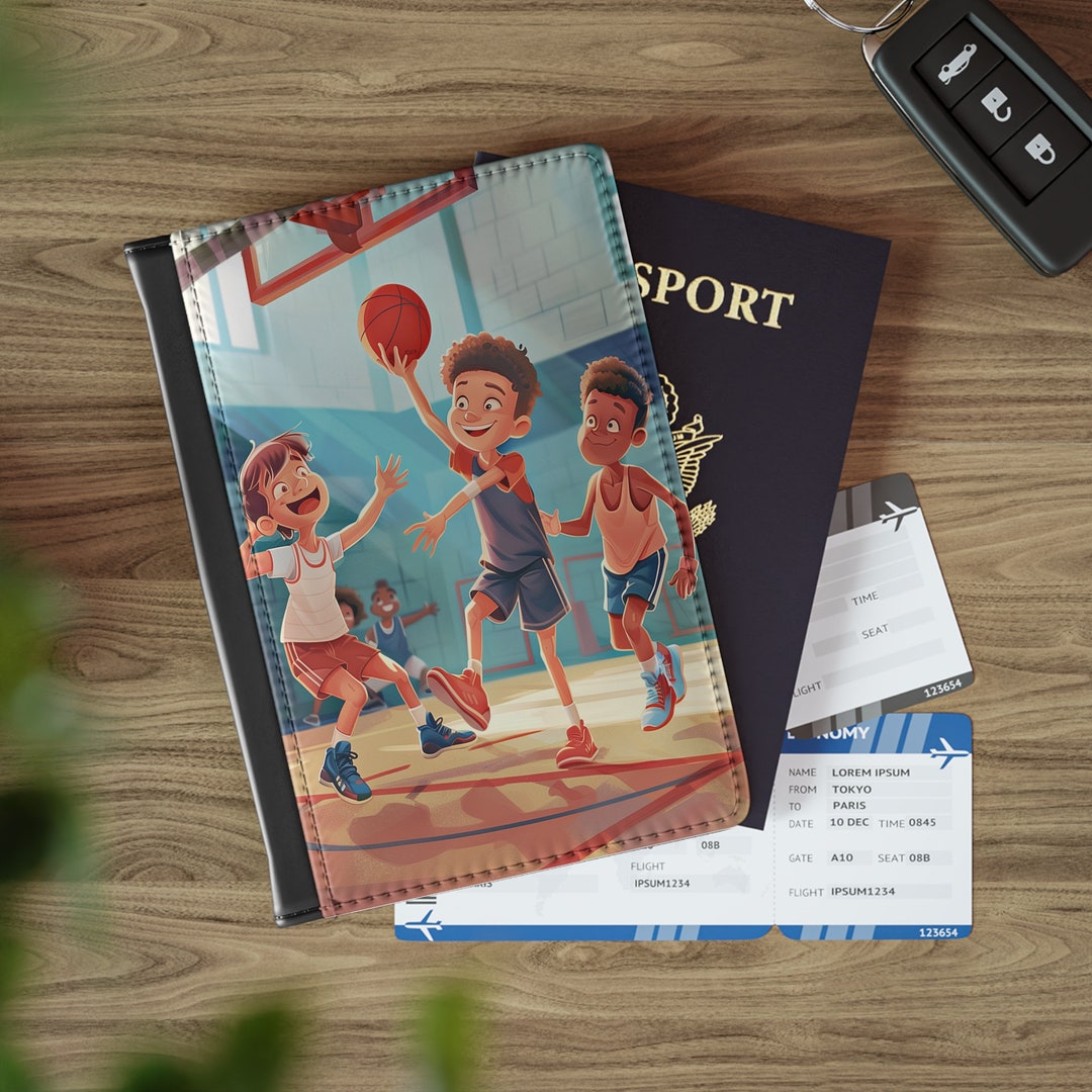 Basketball Game Passport Cover for Kids Fun Sport Passport Wallet ...