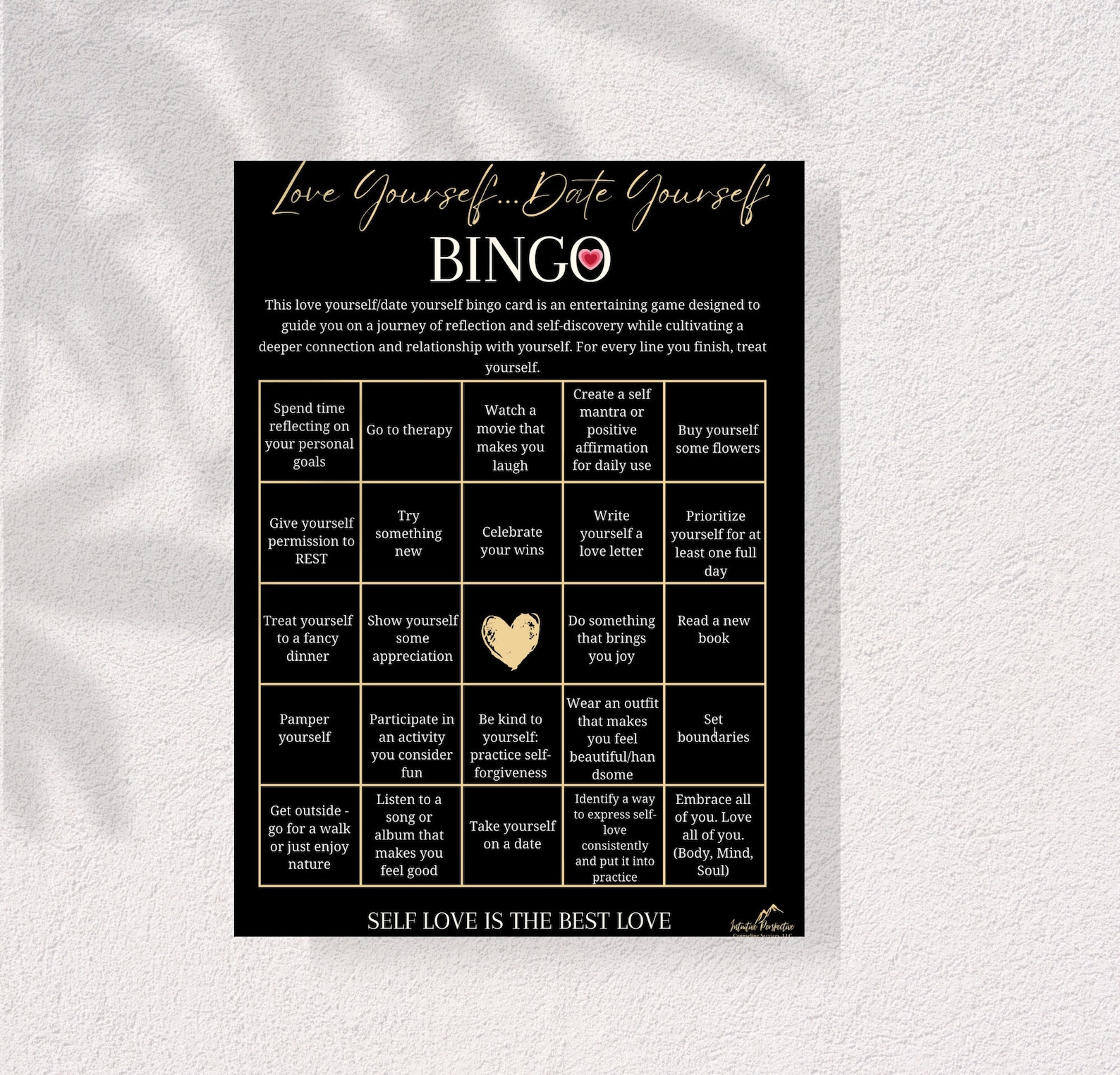 Self Love Bingo Love Yourself Bingo Date Yourself Bingo Self Discovery