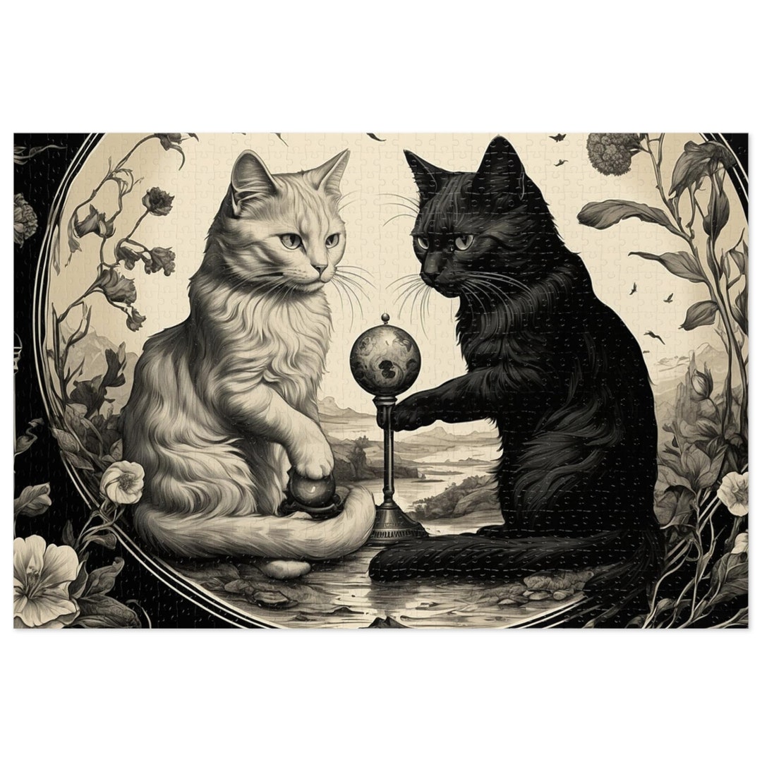 Black Cat Puzzle 30, 110, 252, 500,1000-piece - Etsy