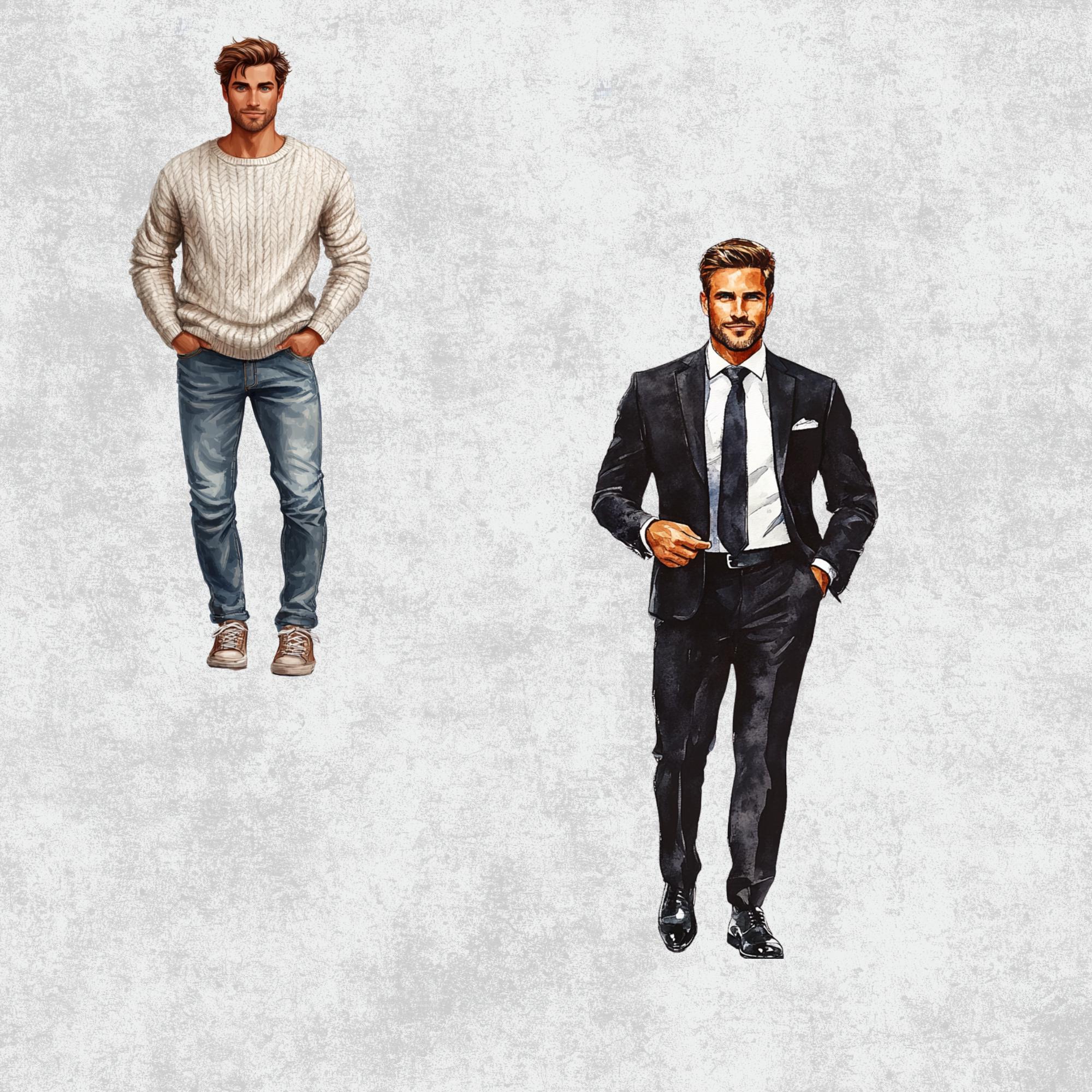 Book Boyfriend Clipart, Watercolour Boyfriend, Vampire, Surfer Boy ...