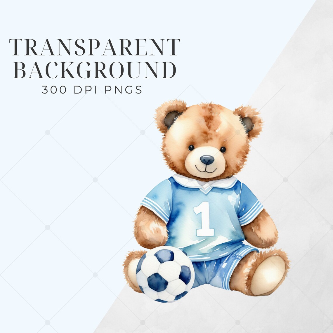 Watercolor Teddy Bear Clipart, Commercial Use Clipart, Transparent Pngs ...