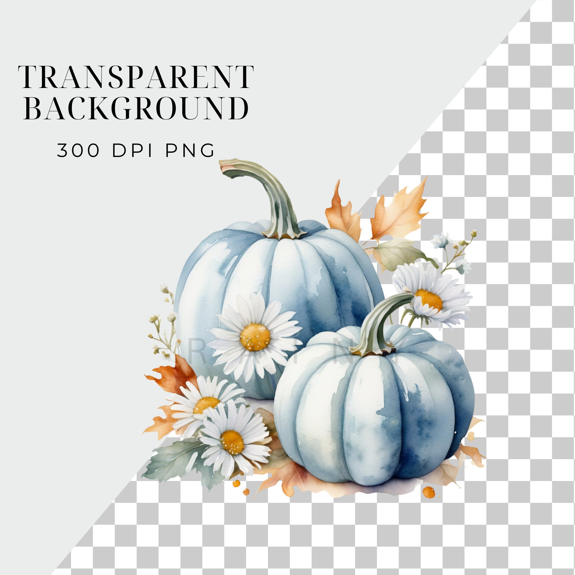 Blue Pumpkin Clipart, Pastel Halloween Pumpkin, Autumn Clipart for ...