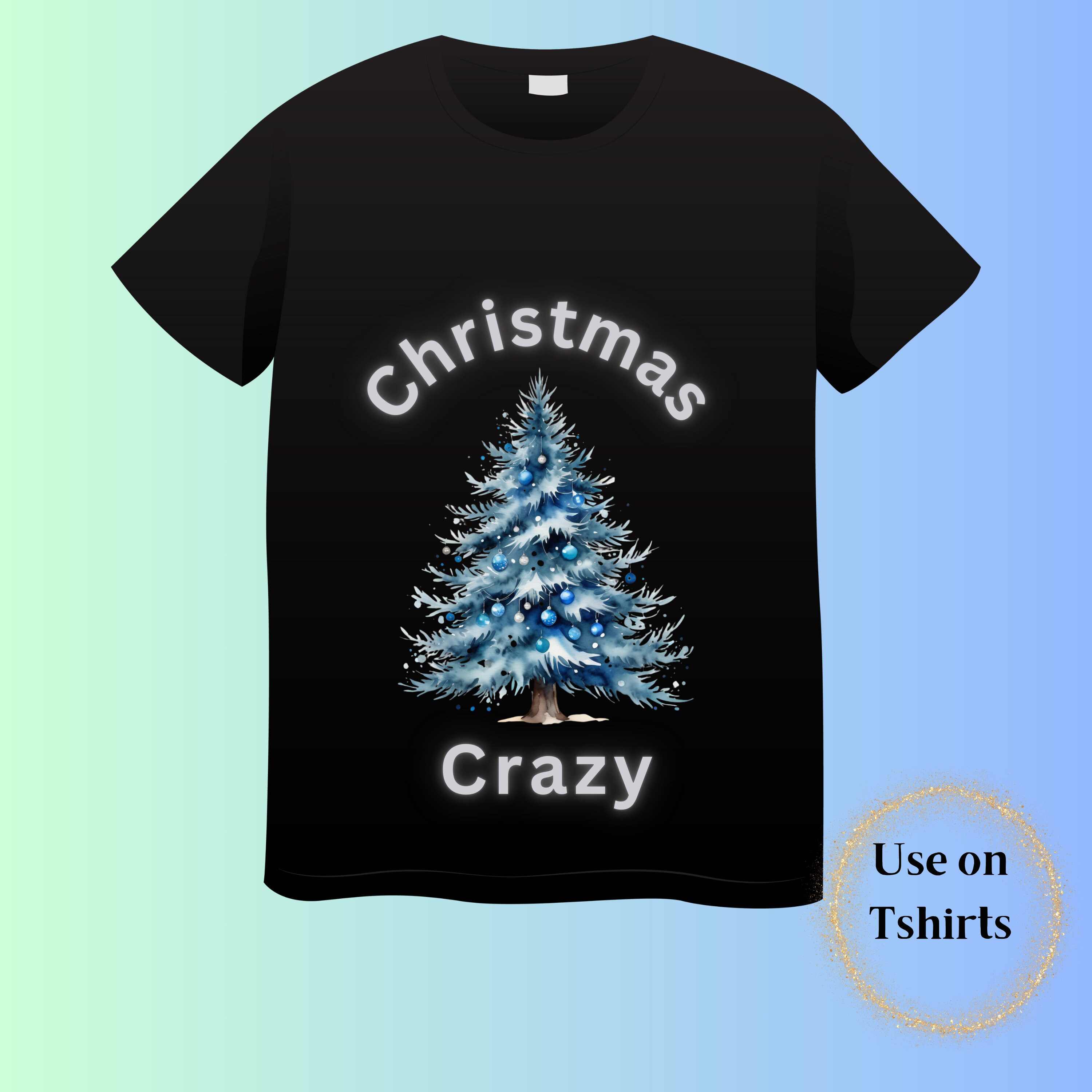 Nordic Christmas Tree Clipart, Commercial Use, Blue and Silver ...