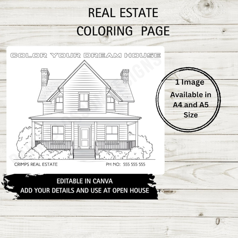 Realtor Coloring Page, Real Estate Kids Activity, Open House Activity ...