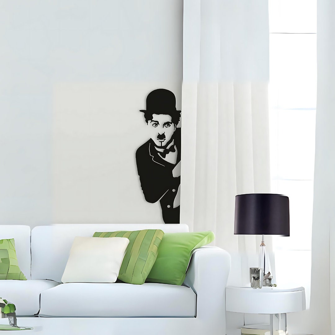 Charlie Chaplin Wall Art Decoration Colour Black/white Gift Family 3D ...