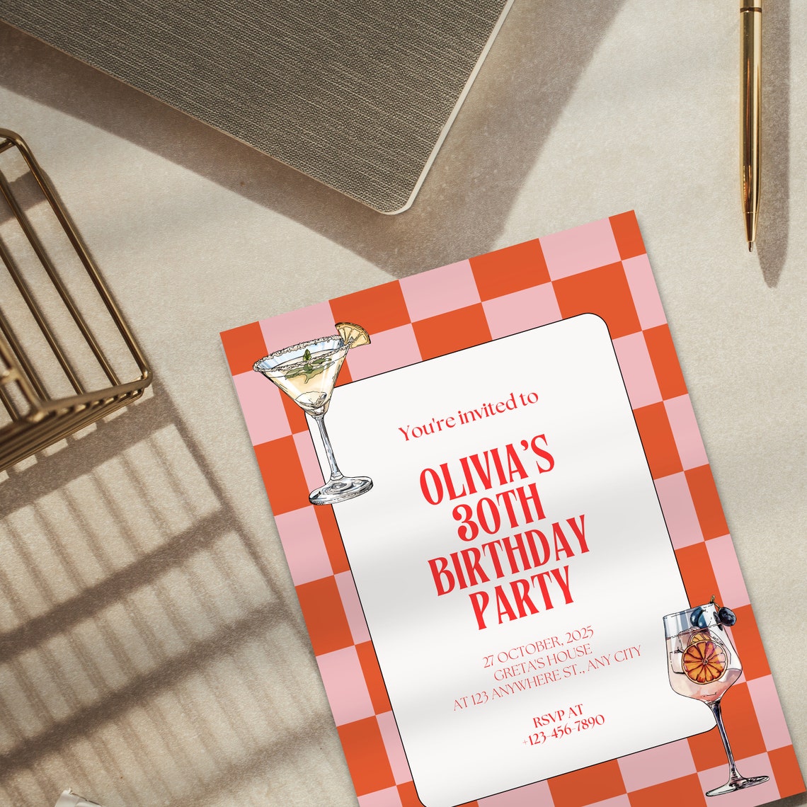 30th Birthday Invitation, 30th Birthday Card, 30th Party Invite ...