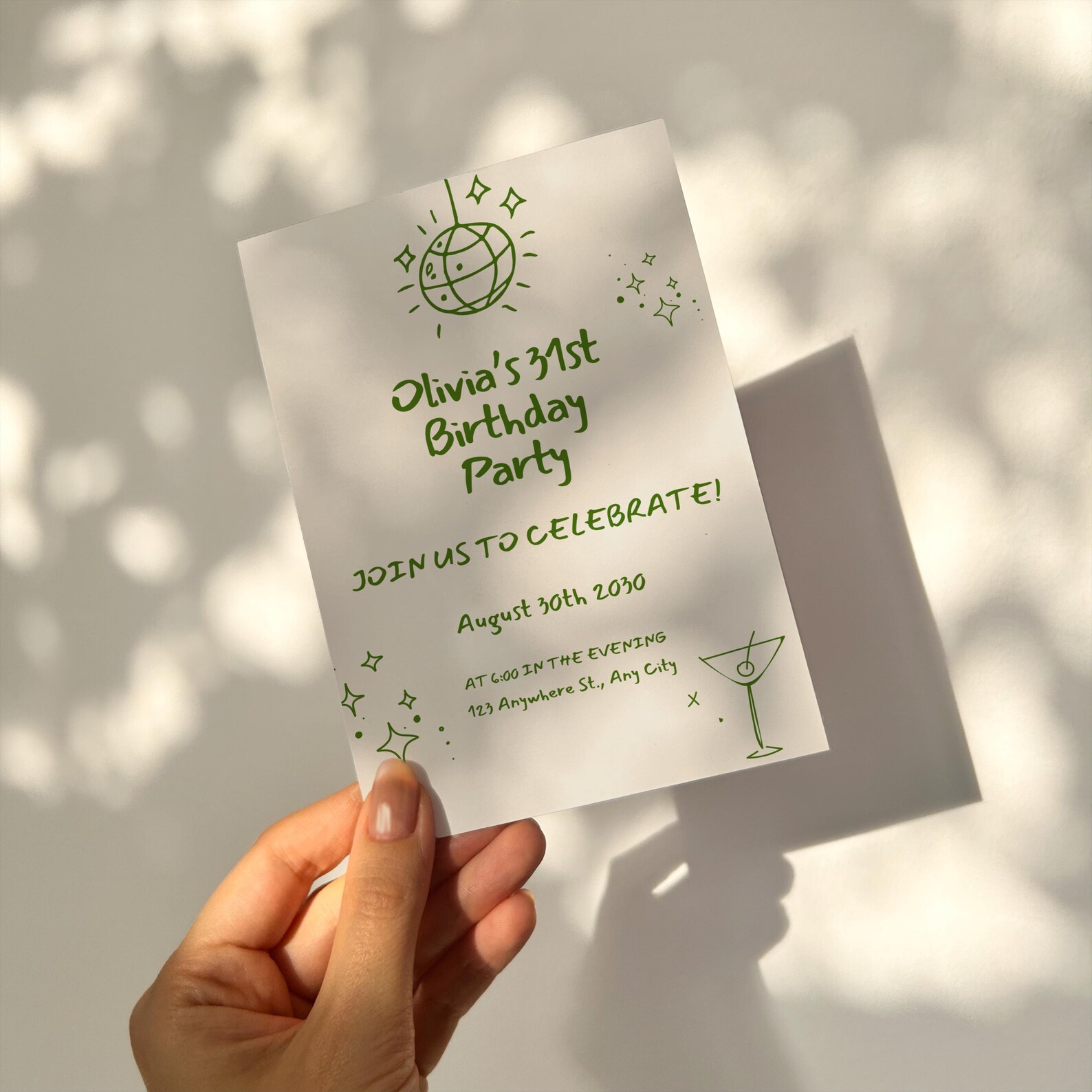 Birthday Card, 30th Birthday Invitation, 31st Birthday Invite, Editable ...