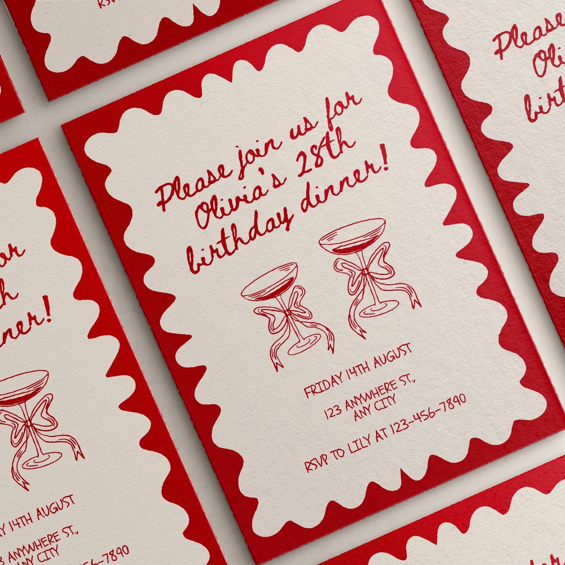 Birthday Invitation, 28th Birthday Card, 28th Party Invite, Editable ...