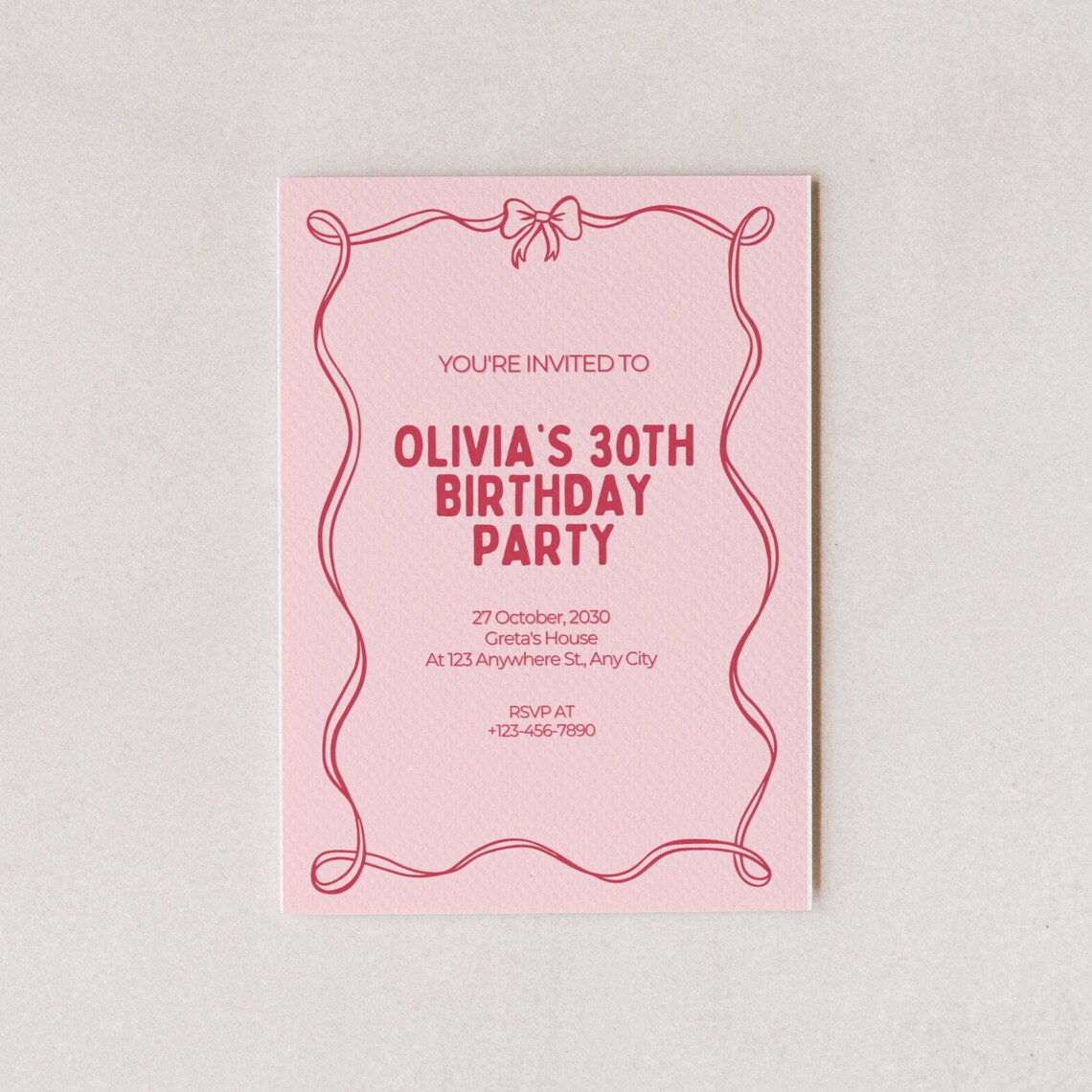 Birthday Card, 30th Birthday Invitation, 26th Birthday Invitation, 29th ...