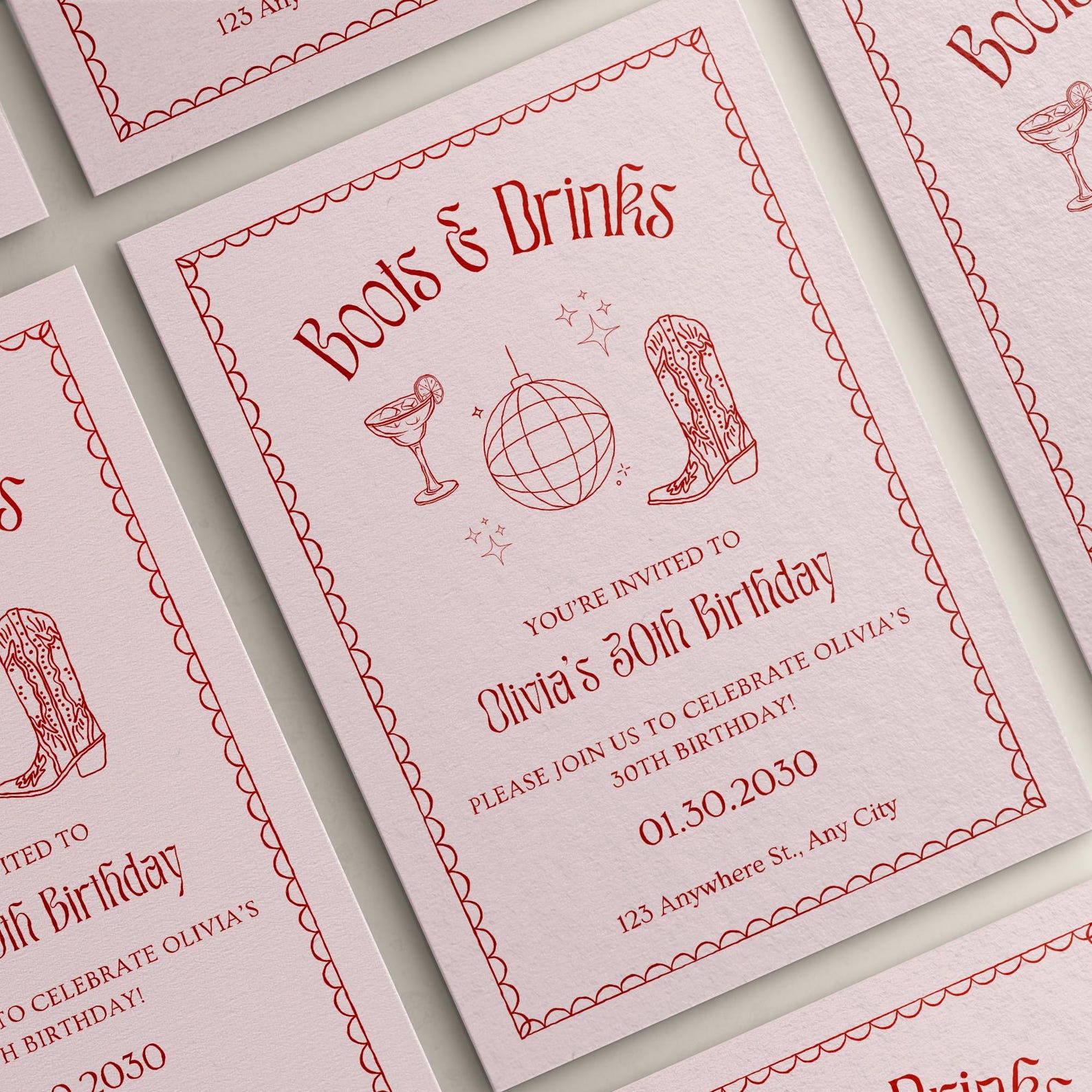 30th Birthday Card, 30th Birthday Invitation, 26th Birthday Invitation ...