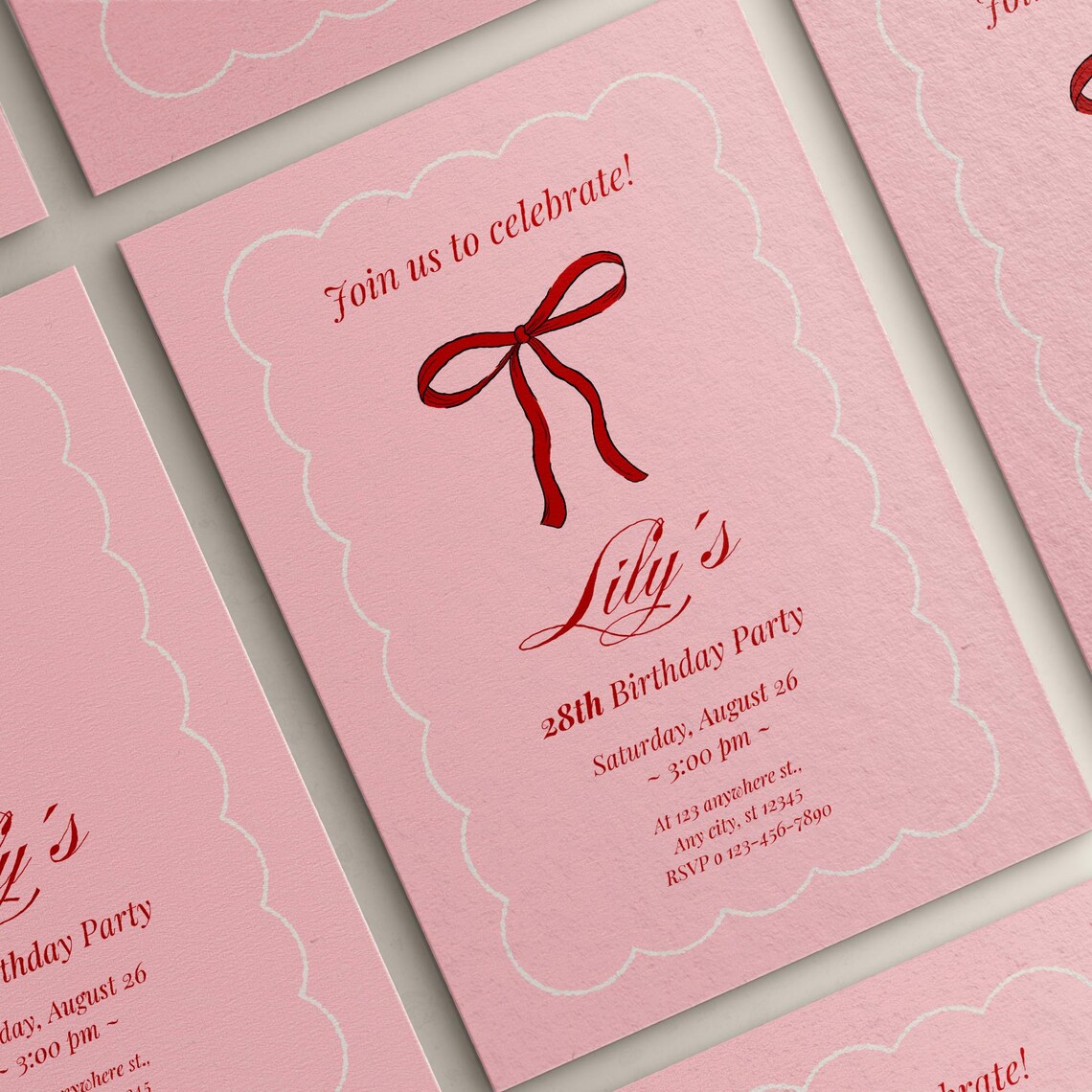 28th Birthday Invitation, 28th Birthday Card, 28th Party Invite ...