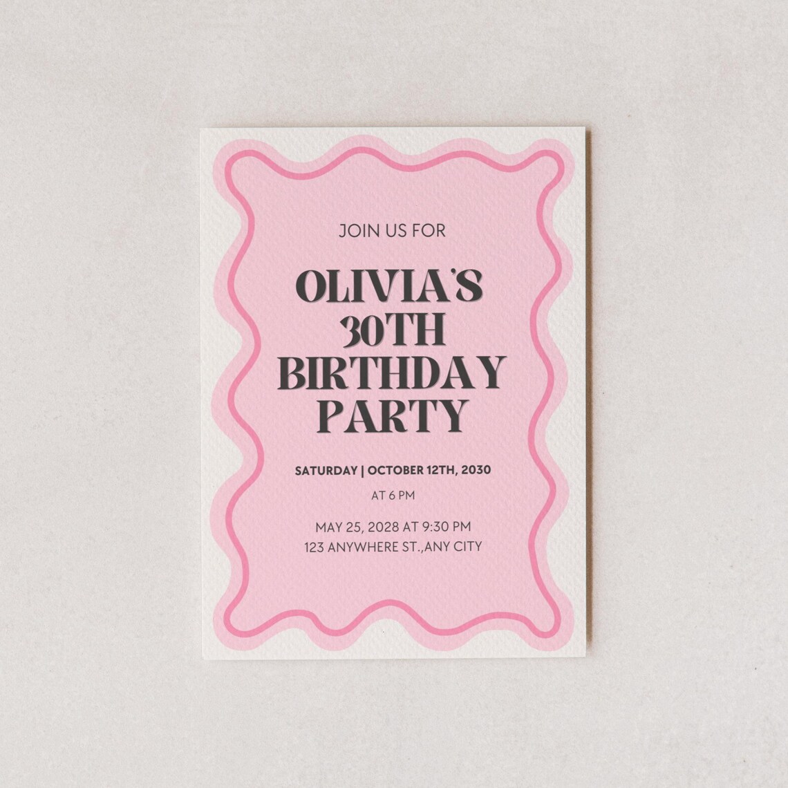 Birthday Card, 30th Birthday Invitation, 26th Birthday Invitation, 29th ...