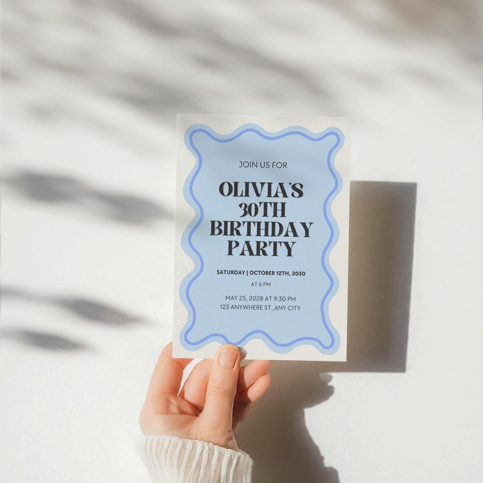 Birthday Card, 30th Birthday Invitation, 26th Birthday Invitation, 29th ...