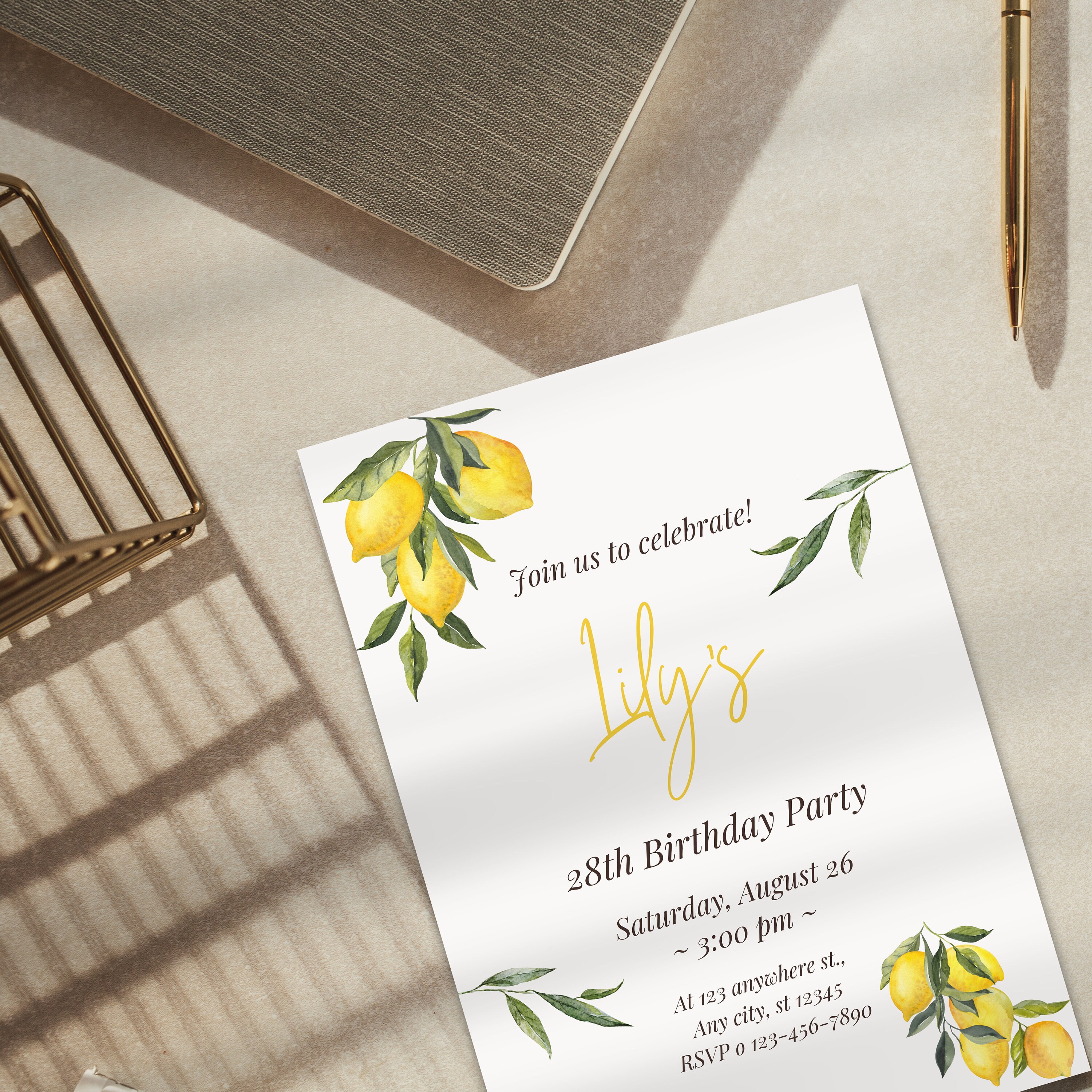28th Birthday Invitation, 28th Birthday Card, 28th Party Invite ...
