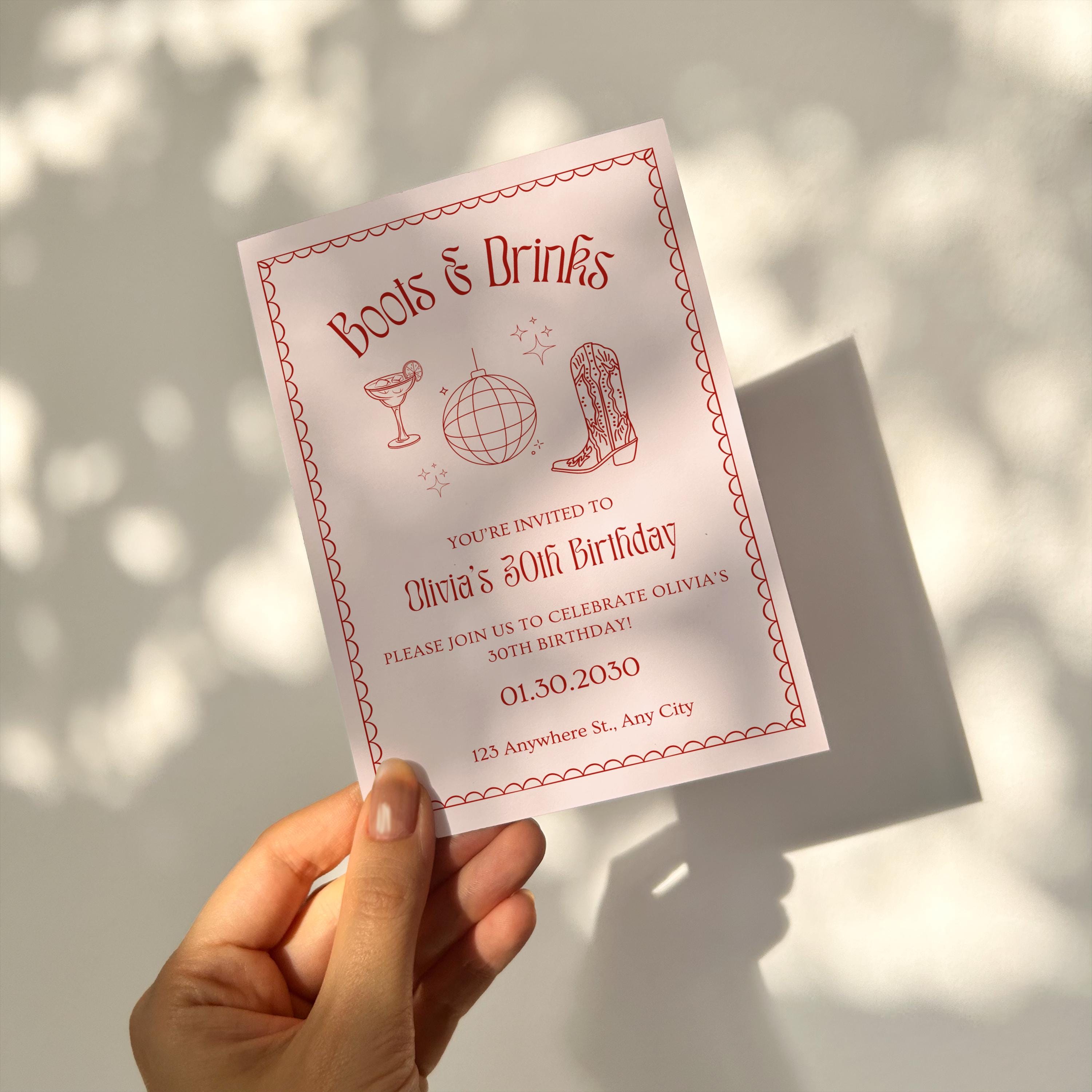 30th Birthday Card, 30th Birthday Invitation, 26th Birthday Invitation ...