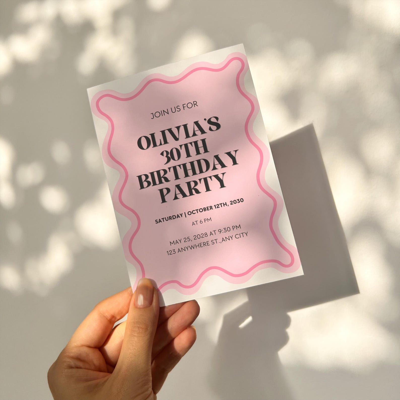 Birthday Card, 30th Birthday Invitation, 26th Birthday Invitation, 29th ...