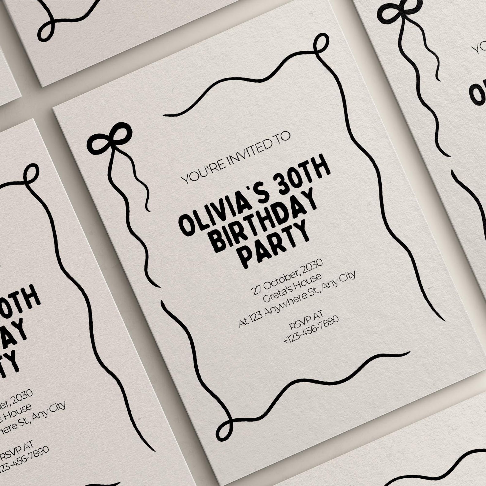 Birthday Card, 30th Birthday Invitation, 26th Birthday Invitation, 29th ...
