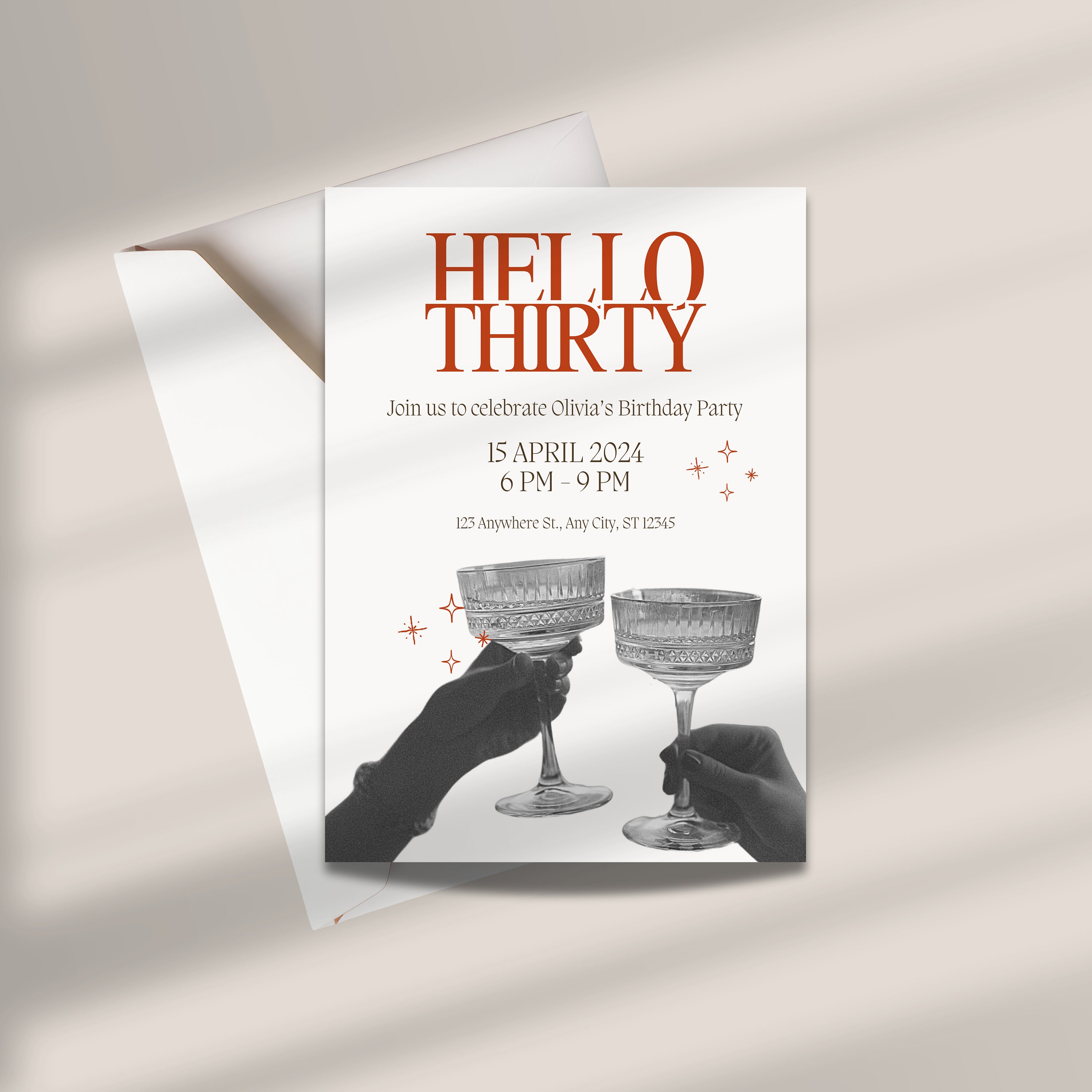 30th Birthday Invitation, 30th Birthday Card, 30th Party Invite ...