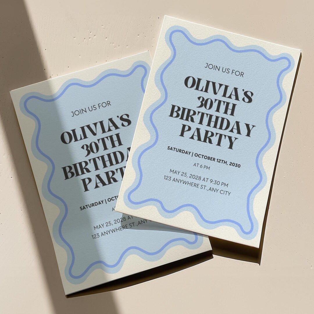 Birthday Card, 30th Birthday Invitation, 26th Birthday Invitation, 29th ...