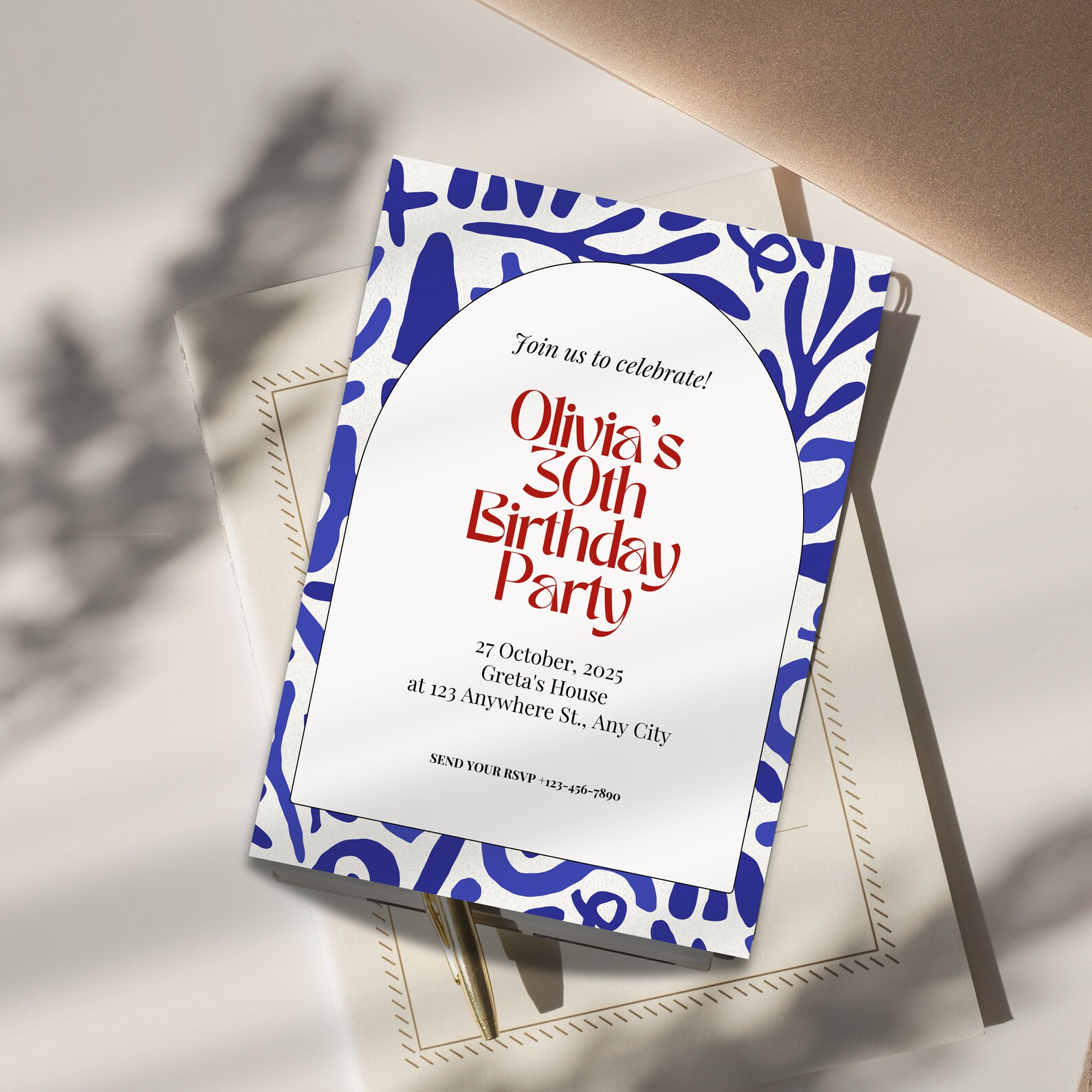 Birthday Card, 30th Birthday Invitation, 26th Birthday Invitation, 29th ...