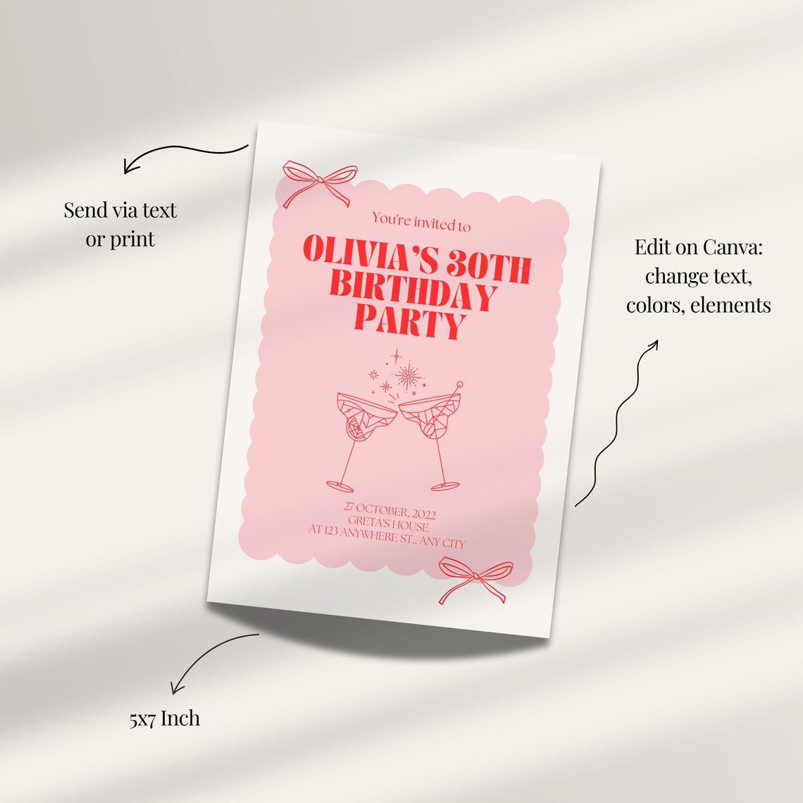 30th Birthday Invitation, 30th Birthday Card, 30th Party Invite ...