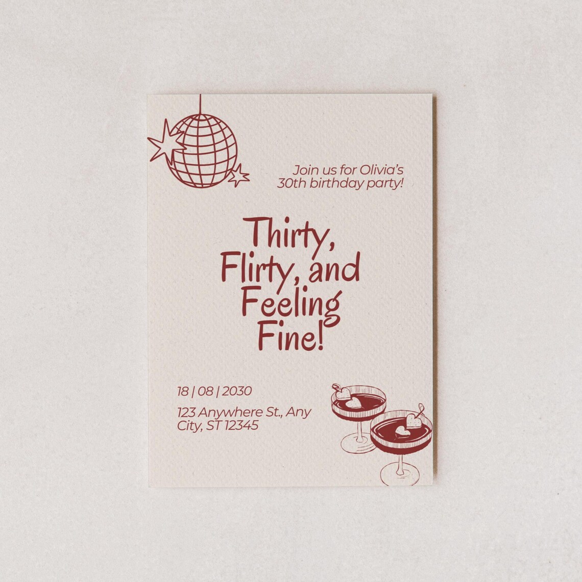 30th Birthday Card, 30th Birthday Invitation, 26th Birthday Invitation ...