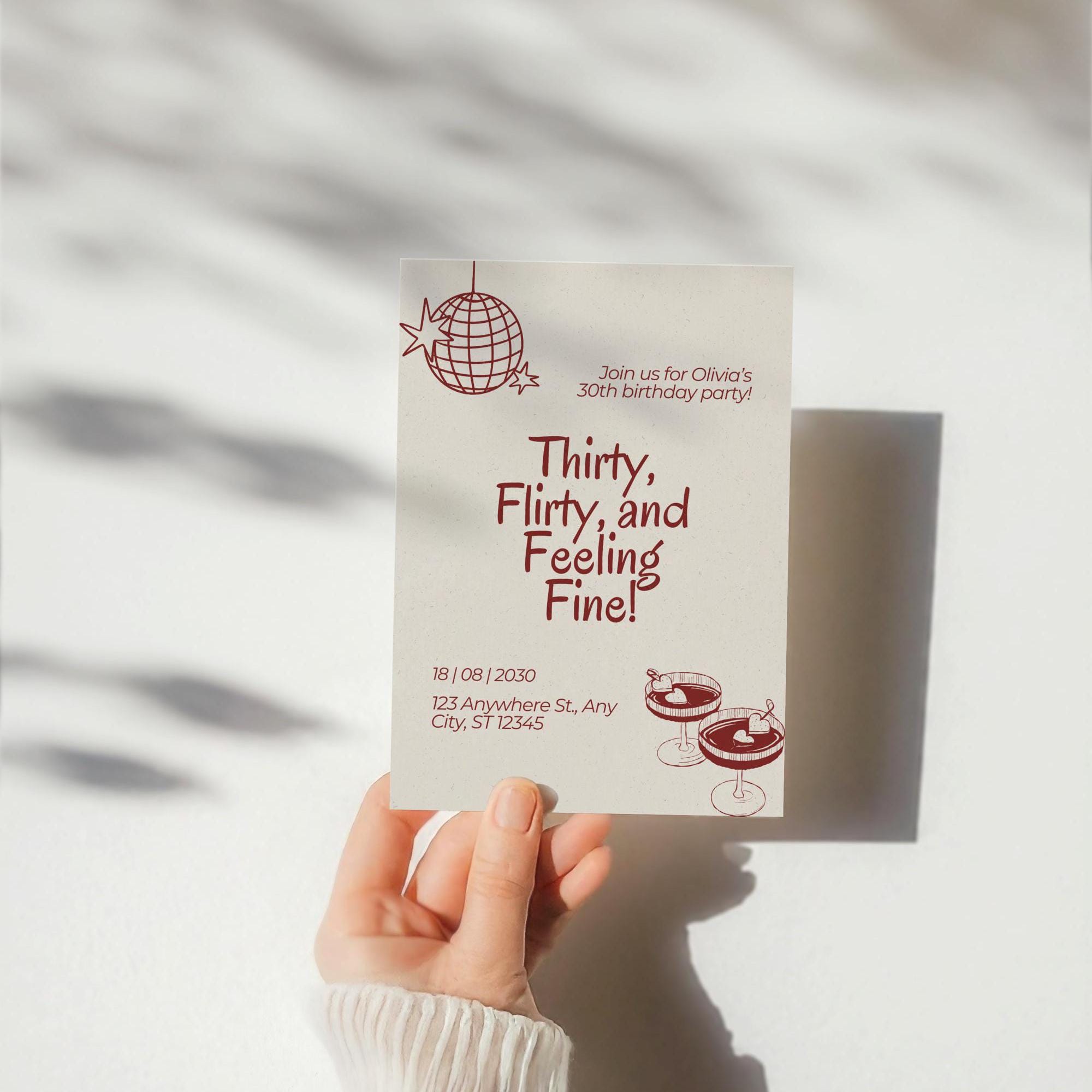 30th Birthday Card, 30th Birthday Invitation, 26th Birthday Invitation ...