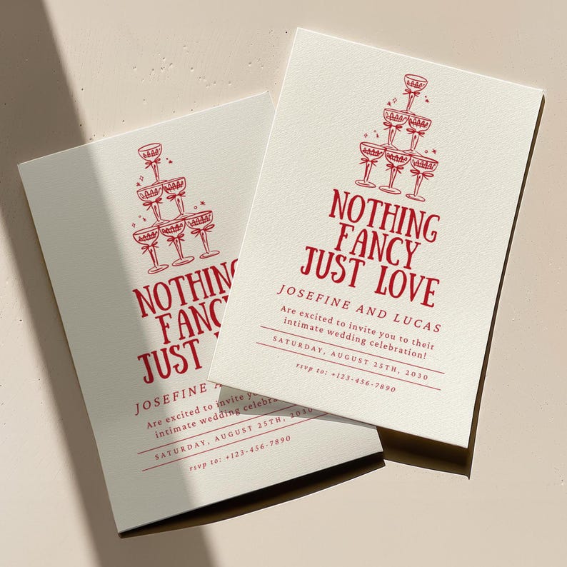 Nothing Fancy Just Love Elopement Invitation, Elopement Announcement ...