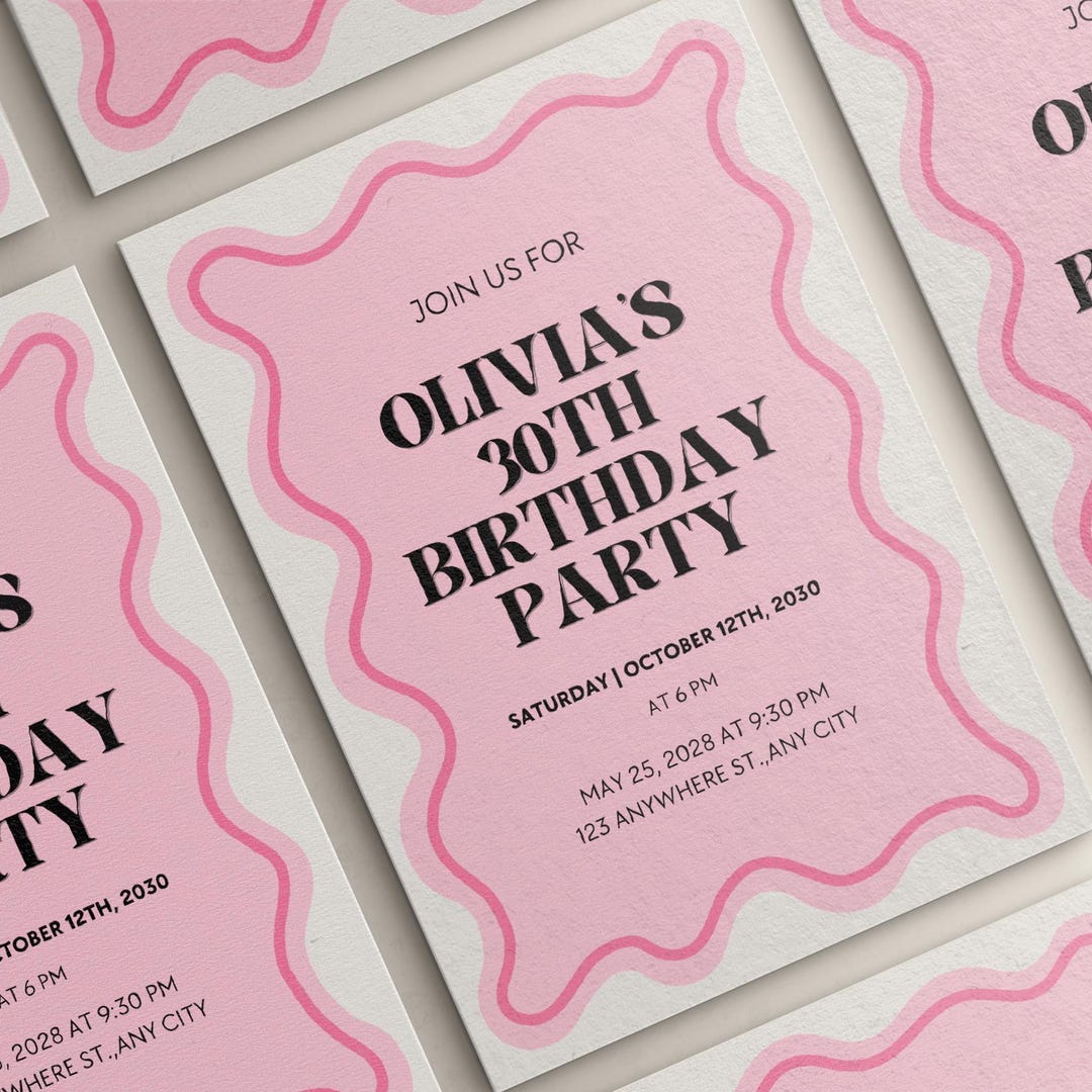 Birthday Card, 30th Birthday Invitation, 26th Birthday Invitation, 29th ...