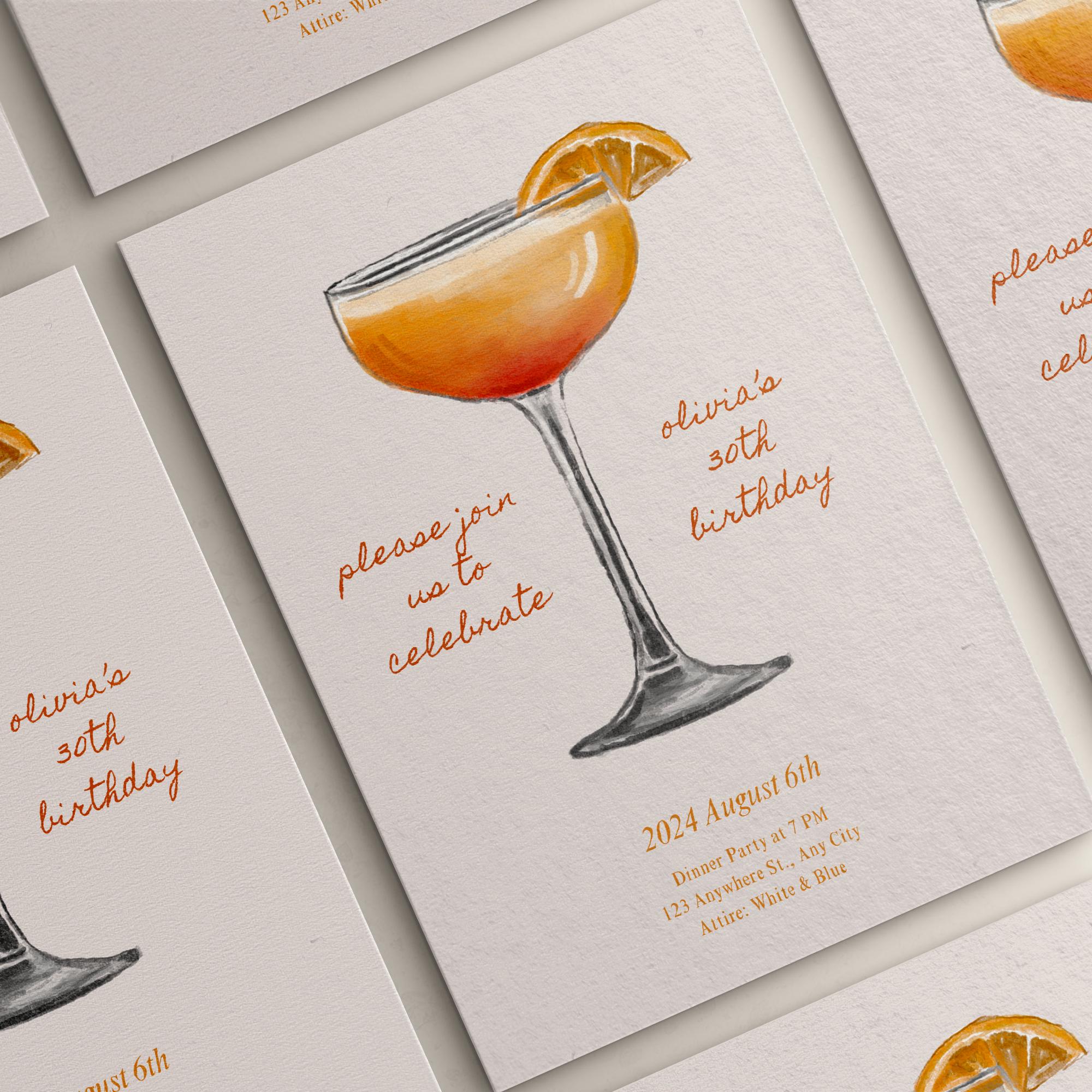 Birthday Card, 30th Birthday Invitation, 26th Birthday Invitation, 29th ...