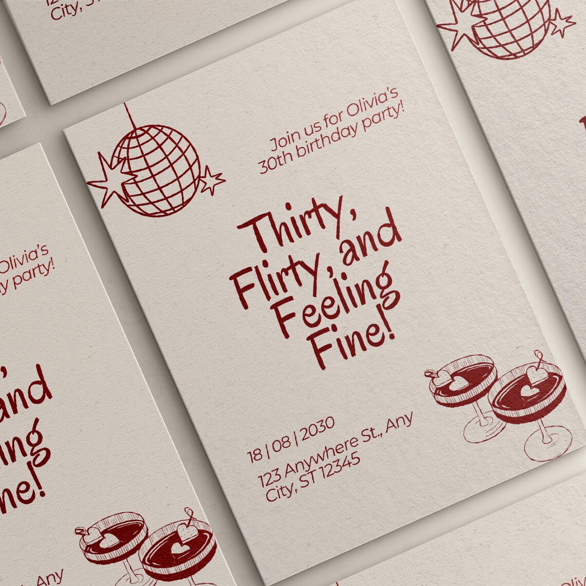 30th Birthday Card, 30th Birthday Invitation, 26th Birthday Invitation ...